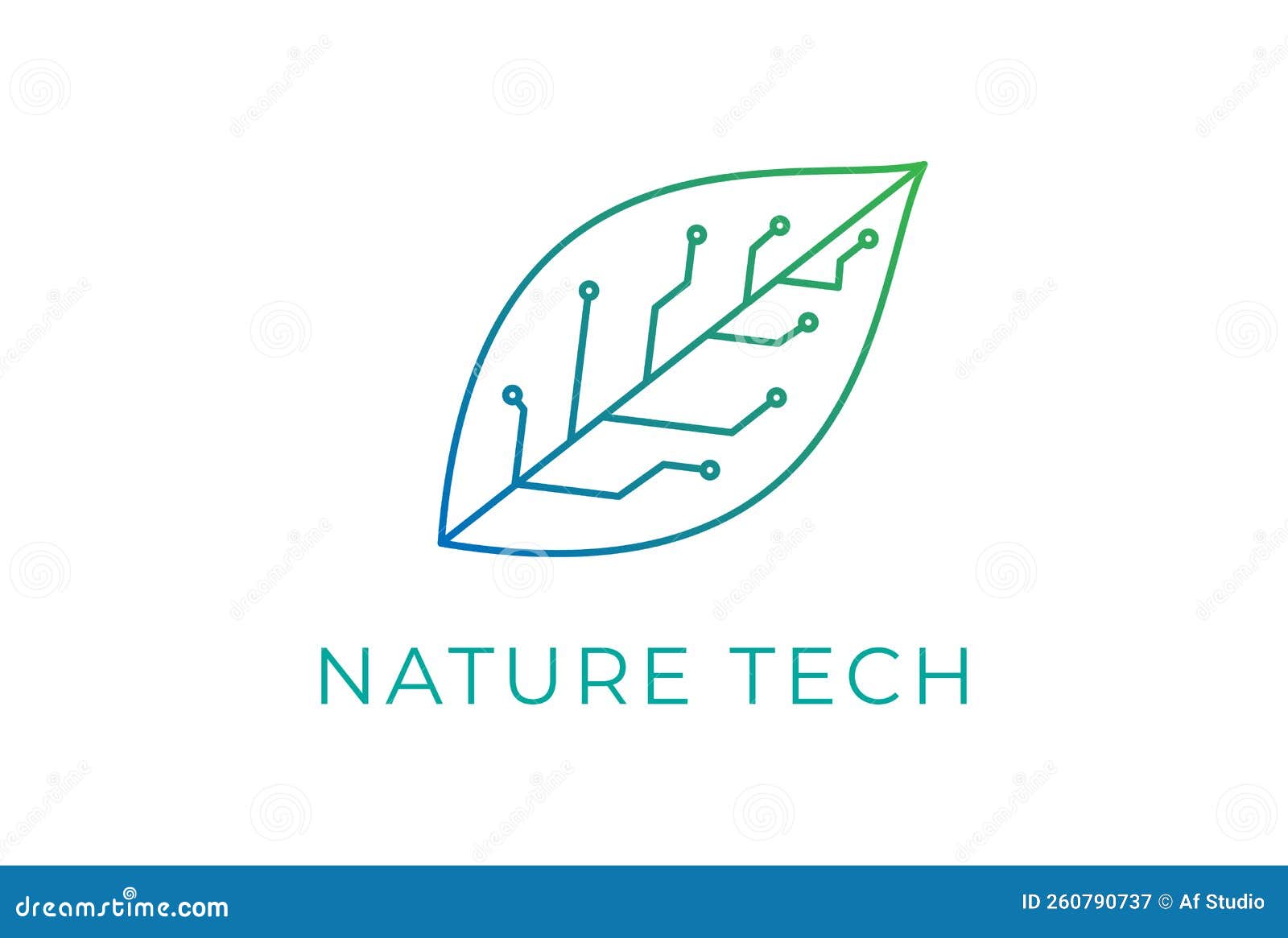 Green Leaf Digital Electronic Circuit Chip for Smart Tech Logo Stock ...