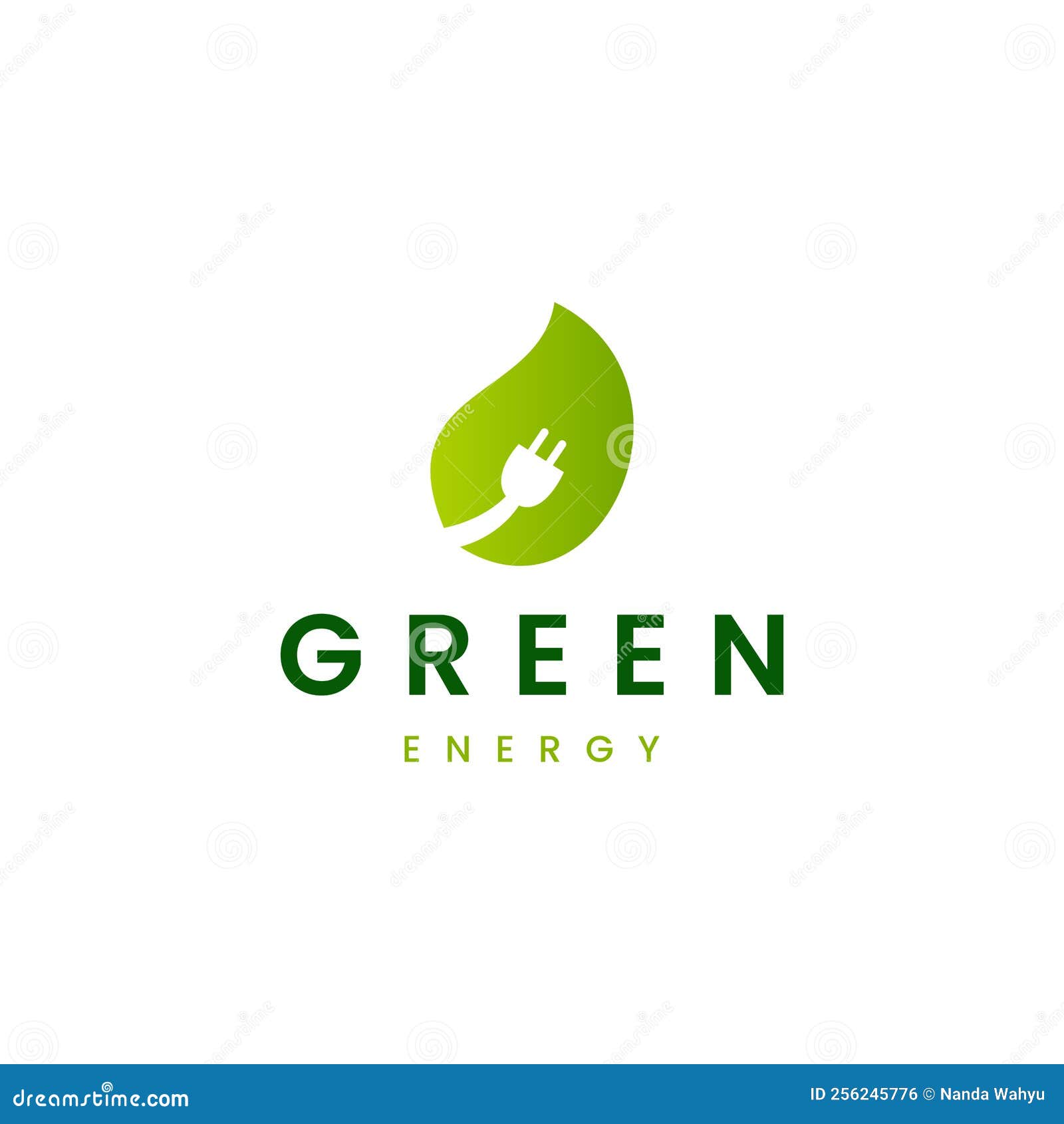 Green leaf energy logo stock illustration. Illustration of clean ...