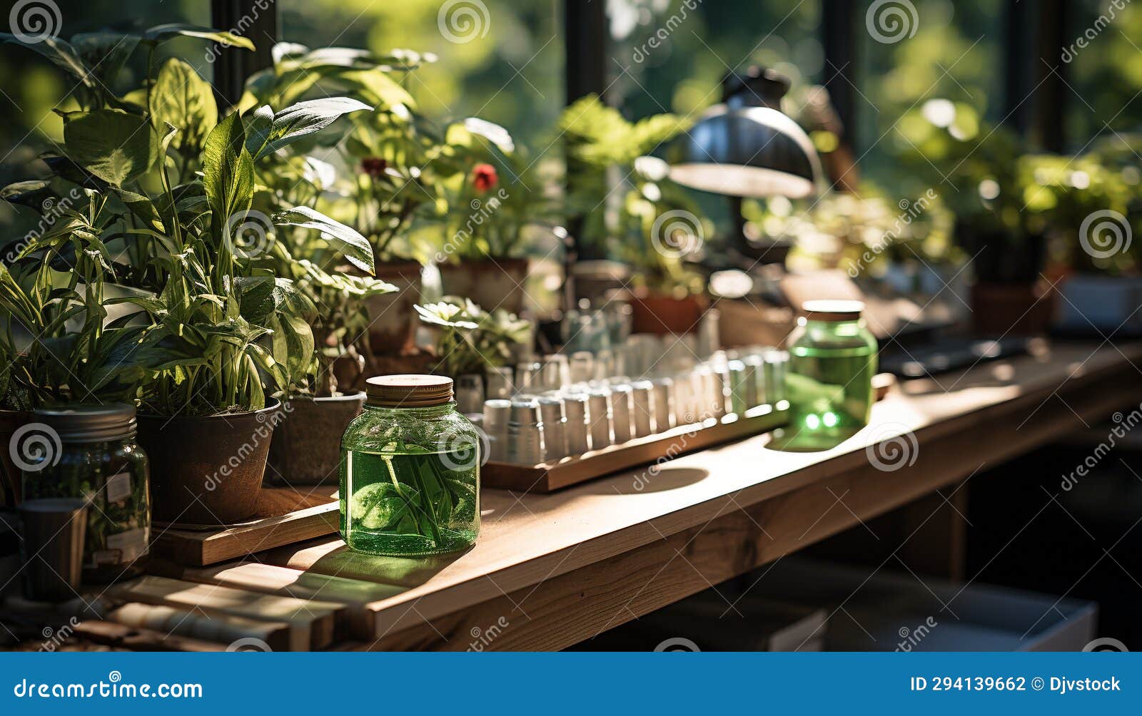 Green Leaf Growth in a Transparent Glass Jar, Scientific Experiment ...