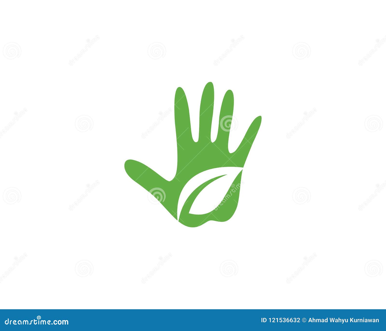 Green Leaf in Hand Ecology Nature Element Stock Vector - Illustration ...