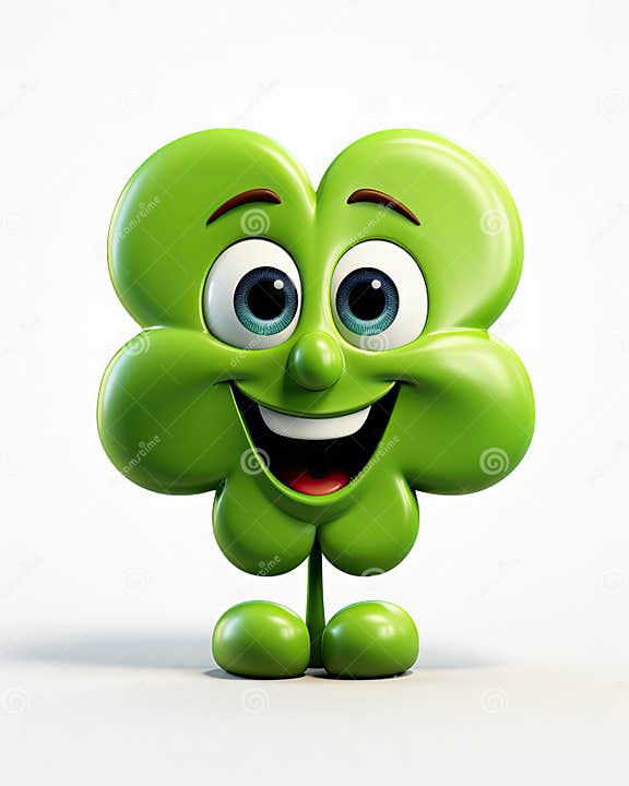 A Green Leaf with a Happy Face on a White Background. Generative Ai ...