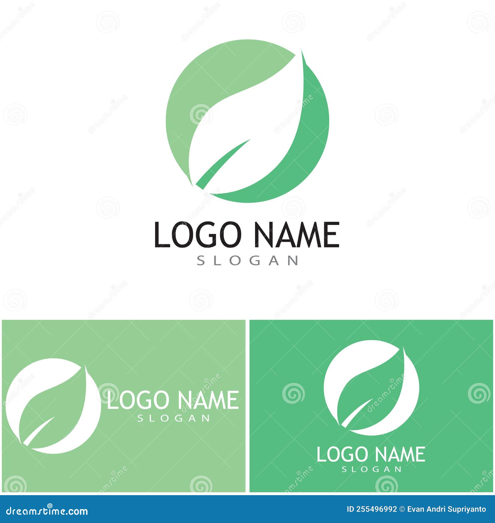 Green Leaf Illustration Nature Logo Design Stock Vector - Illustration ...