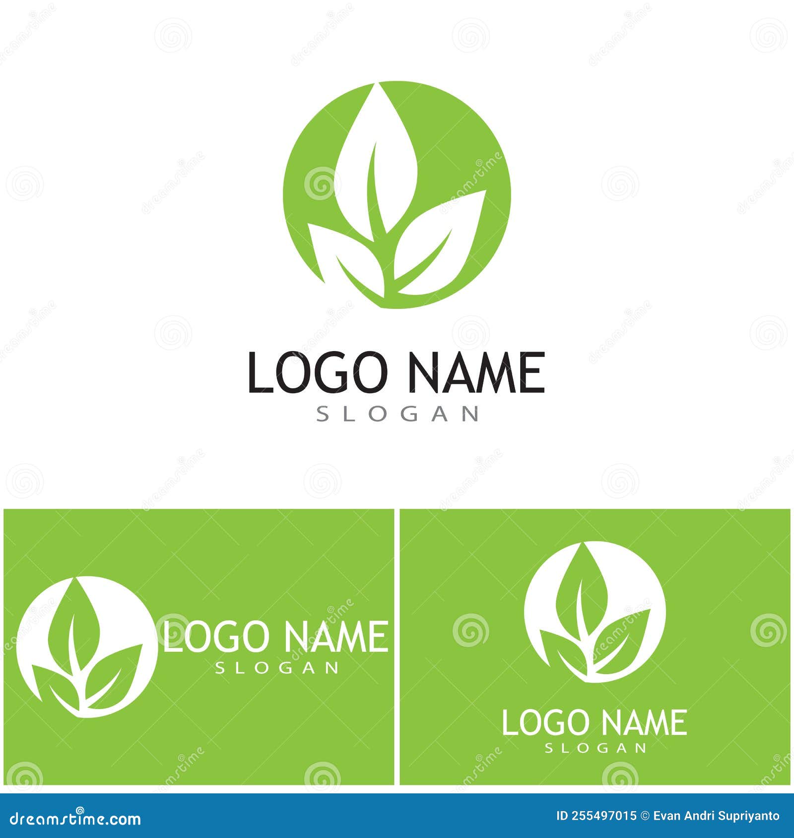Green Leaf Illustration Nature Logo Design Stock Vector - Illustration ...