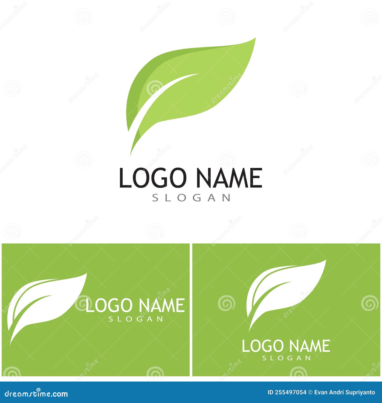Green Leaf Illustration Nature Logo Design Stock Vector - Illustration ...