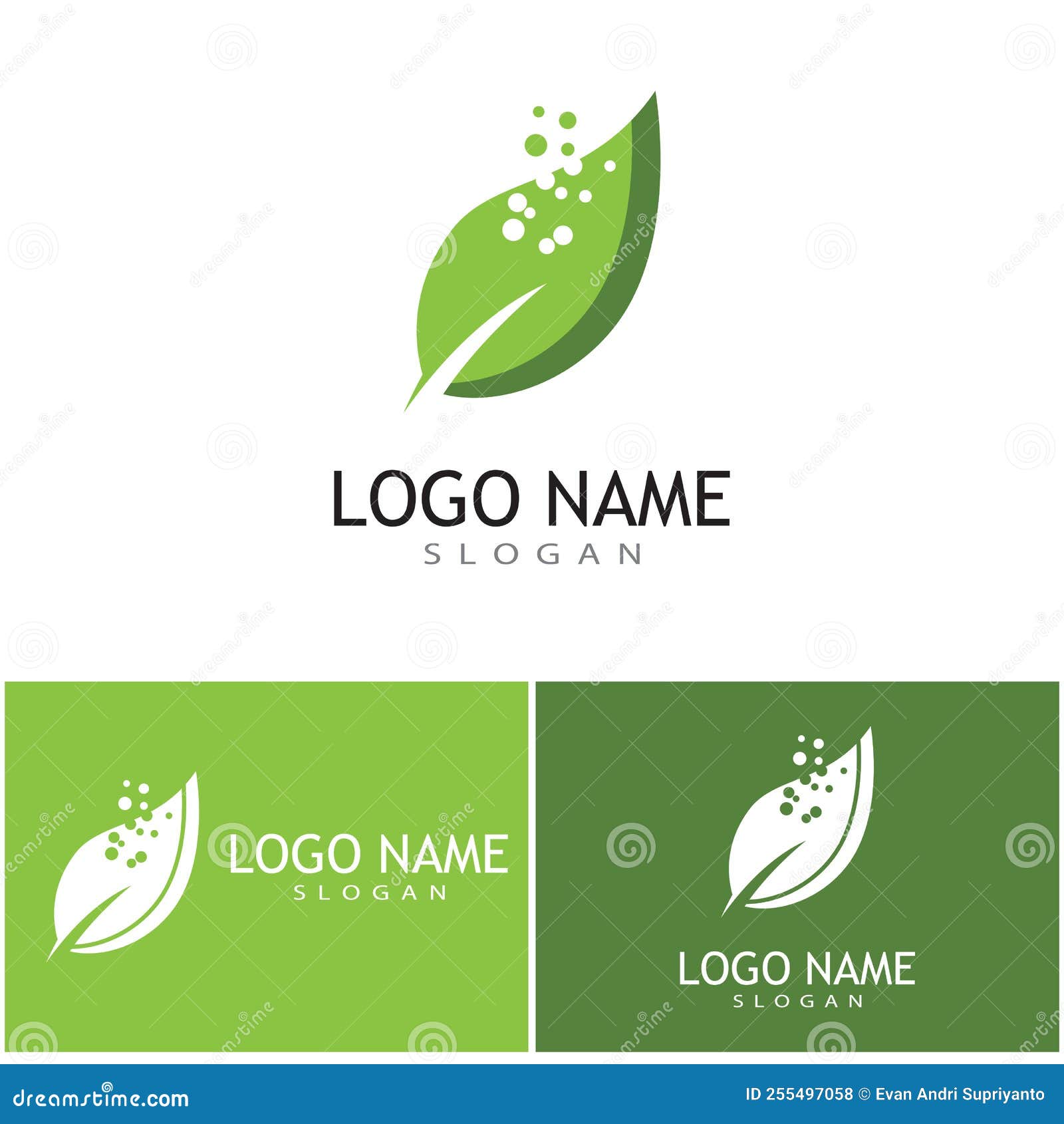 Green Leaf Illustration Nature Logo Design Stock Vector - Illustration ...