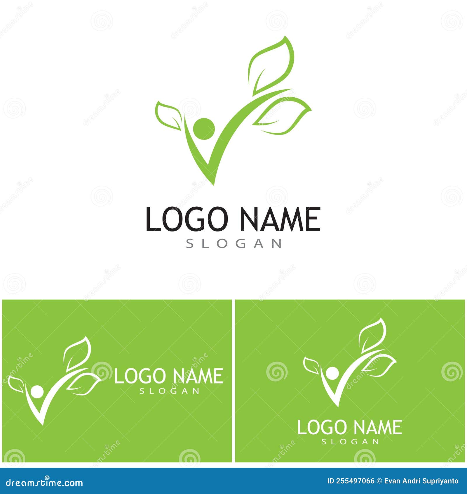 Green Leaf Illustration Nature Logo Design Stock Vector - Illustration ...