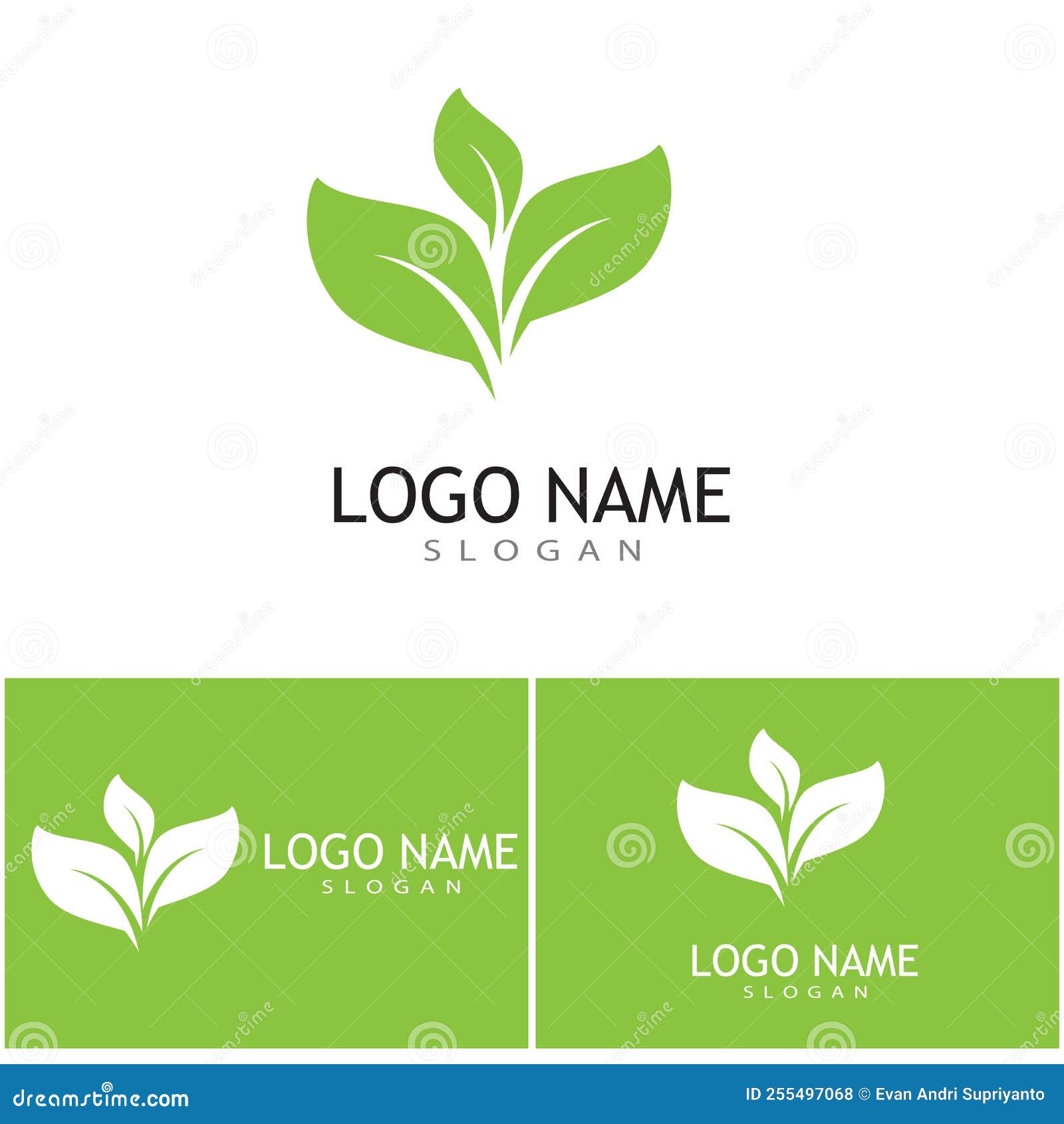 Green Leaf Illustration Nature Logo Design Stock Vector - Illustration ...
