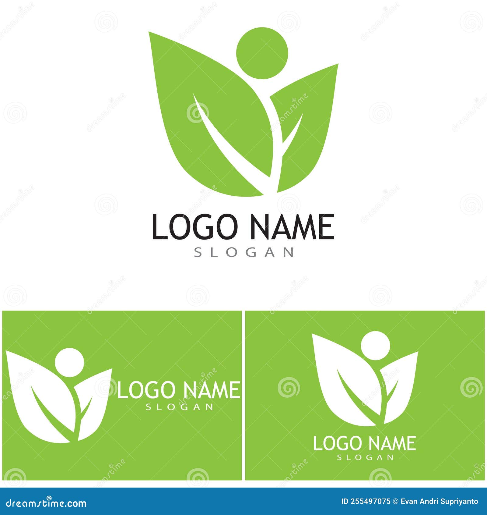 Green Leaf Illustration Nature Logo Design Stock Vector - Illustration ...