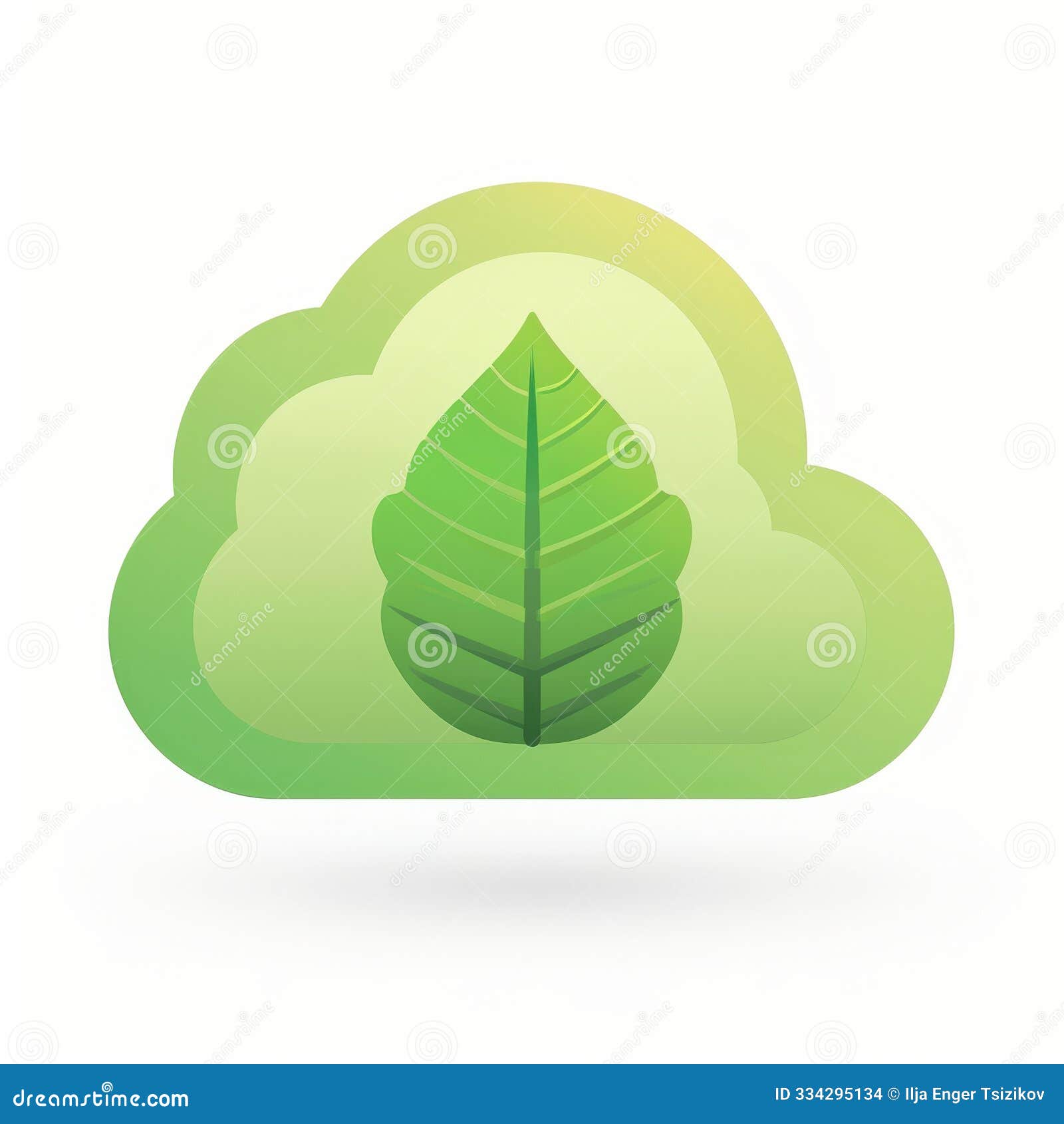 Green Leaf Inside a Cloud, Representing Eco-Friendly Cloud Computing ...