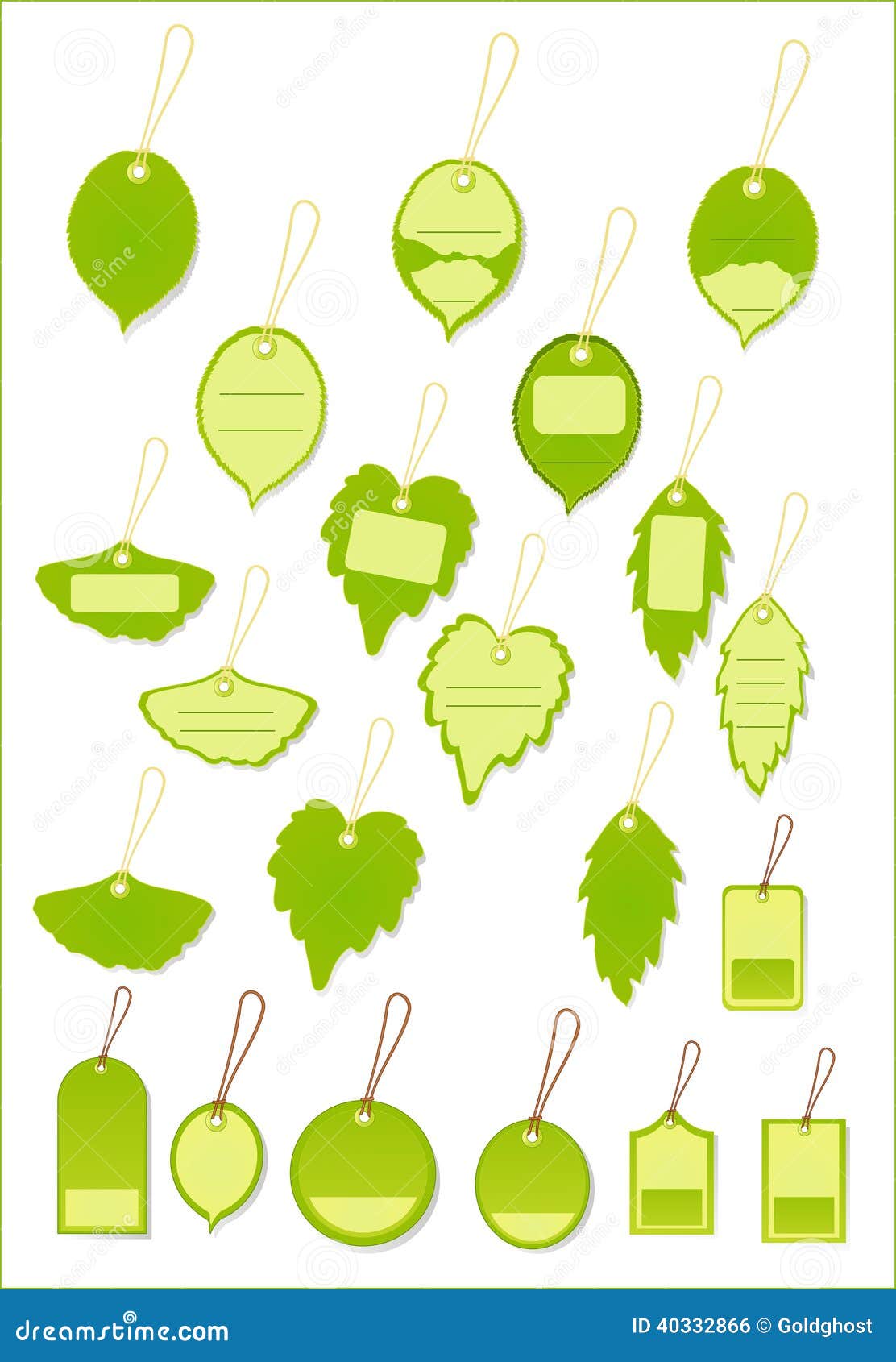 Green leaf label tag stock vector. Illustration of cost - 40332866