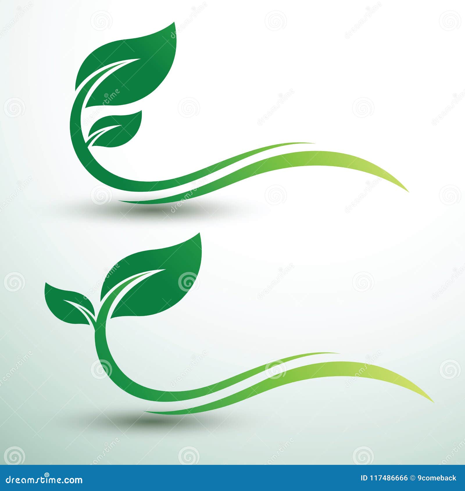 Green leaf labels stock vector. Illustration of template - 117486666