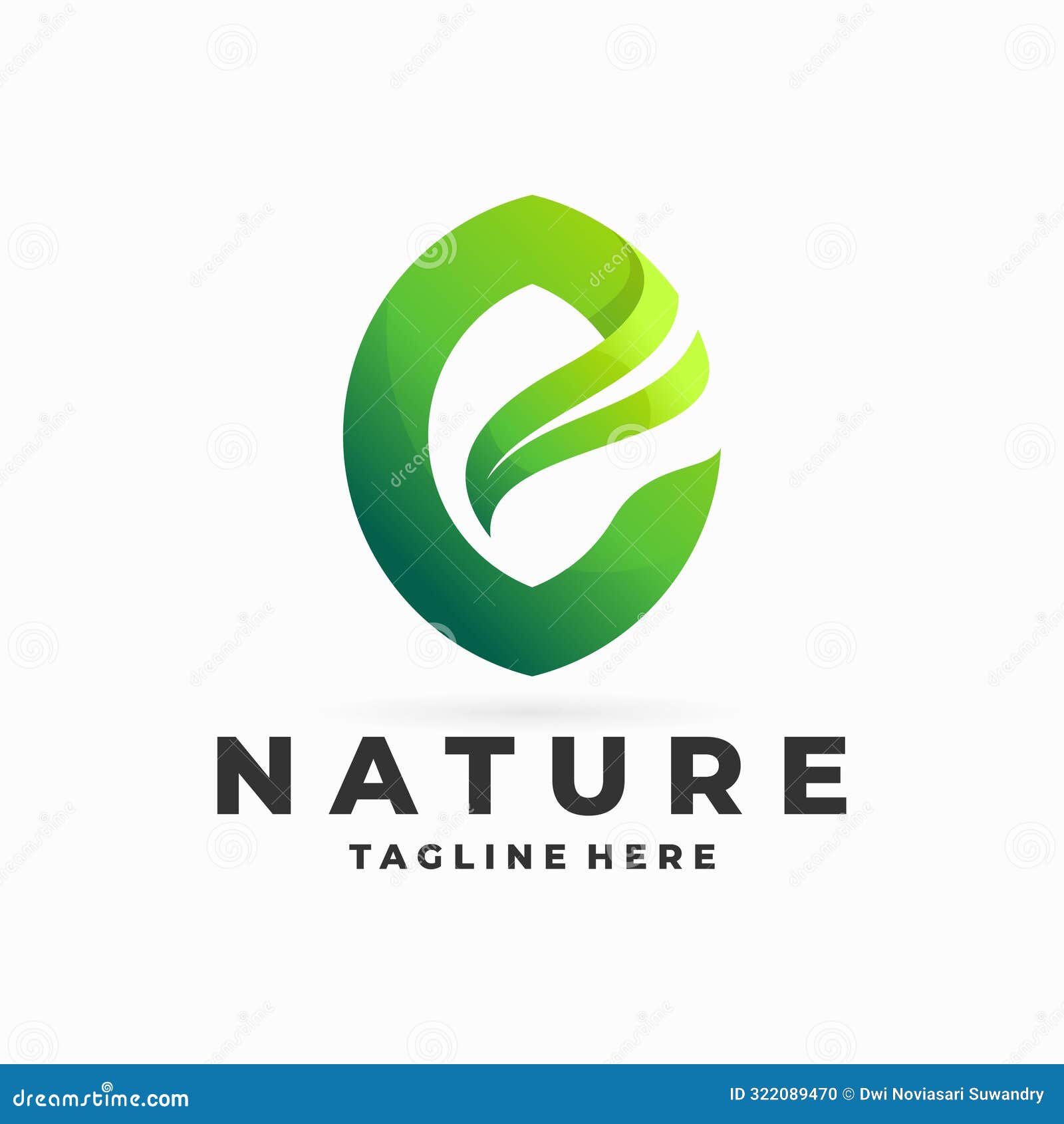 Green Leaf and Letter E Shapes Combination Logo, Leaf Letter E Logo ...