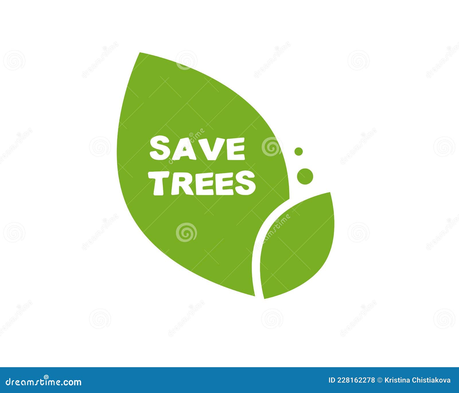 Green Leaf and Lettering Save Trees Stock Vector - Illustration of ...
