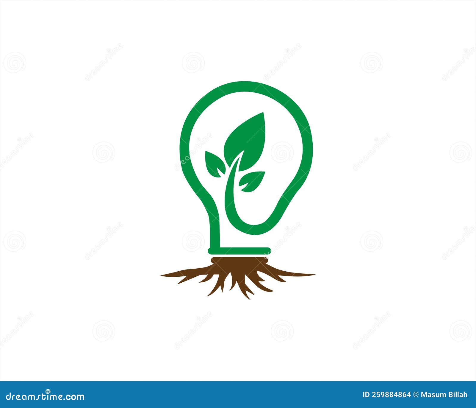 Green Leaf with Light Bulb Energy Saving Logo Design. Stock Vector ...