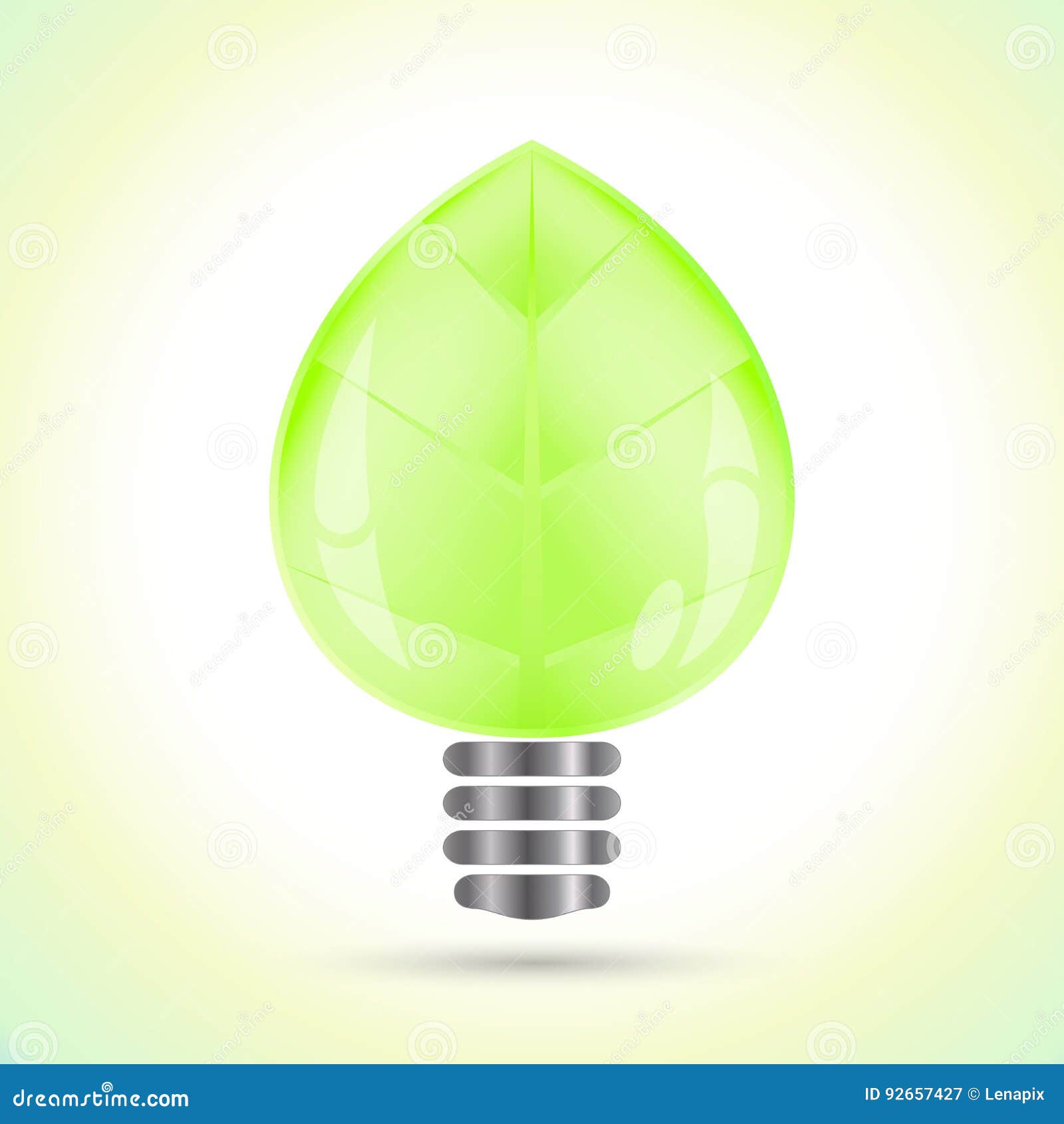 Green leaf light bulb stock vector. Illustration of isolated - 92657427