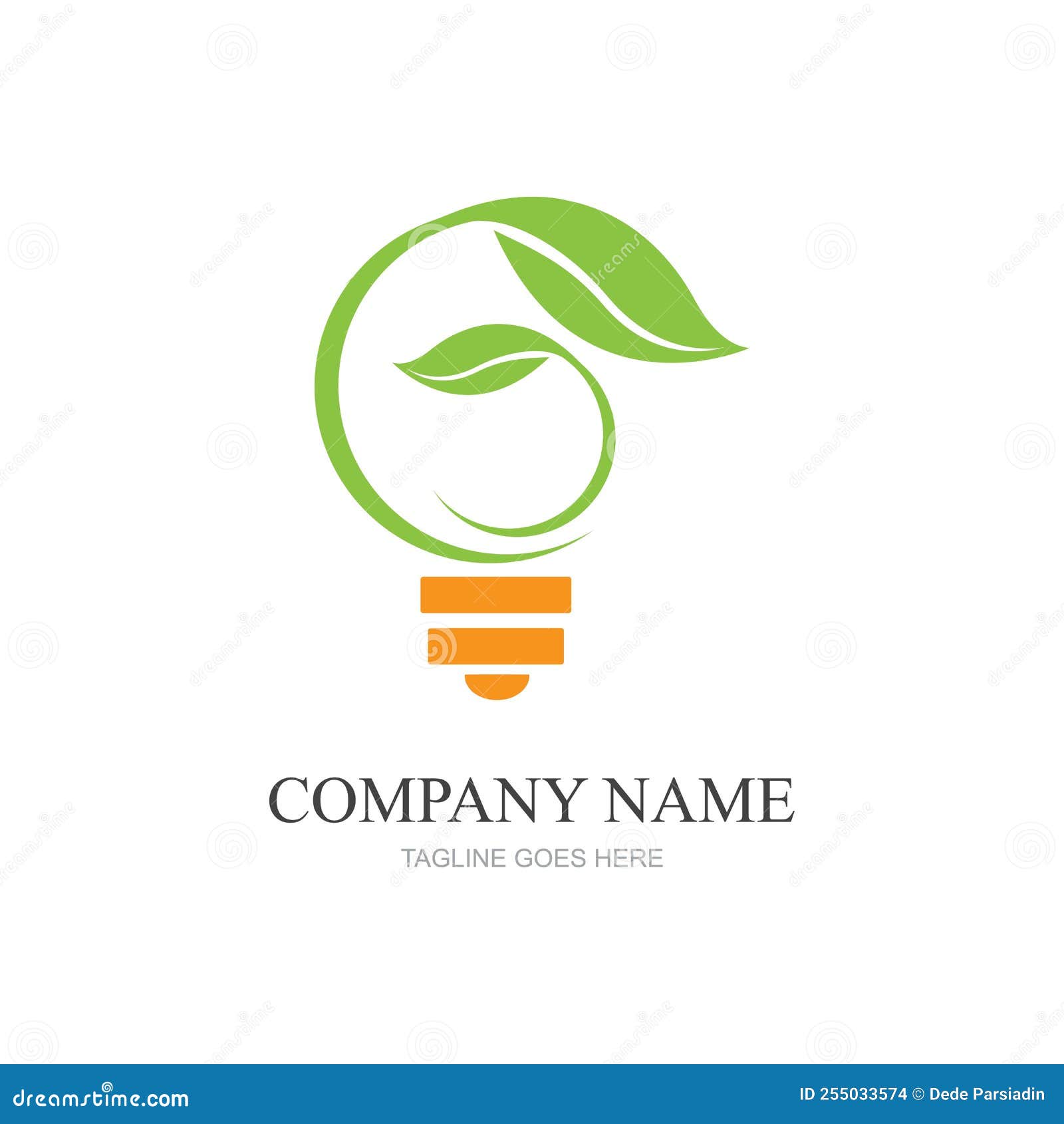 Green Leaf and Light Logo Illustration Design Stock Vector ...