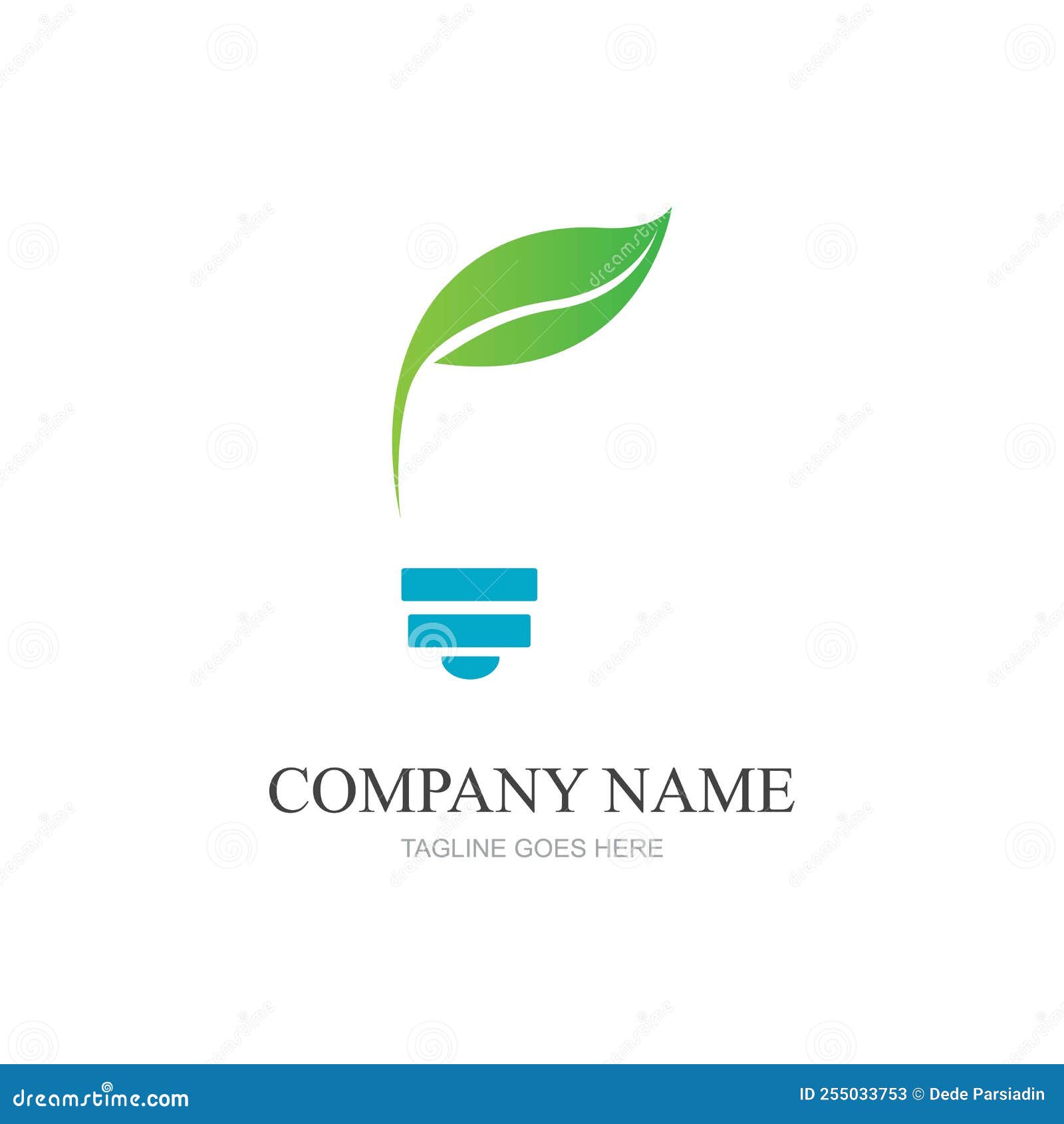Green Leaf and Light Logo Illustration Design Stock Vector ...
