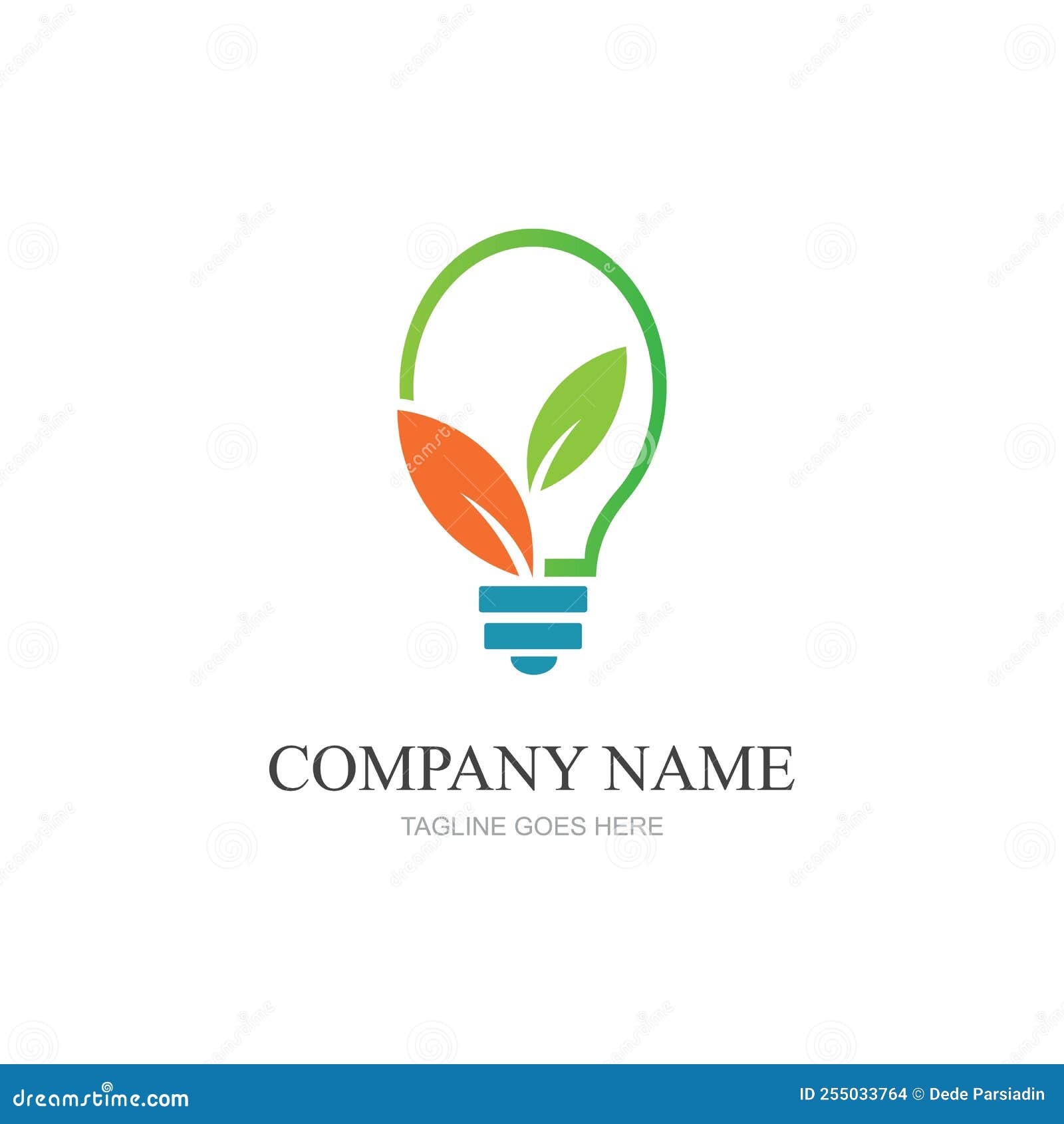Green Leaf and Light Logo Illustration Design Stock Vector ...