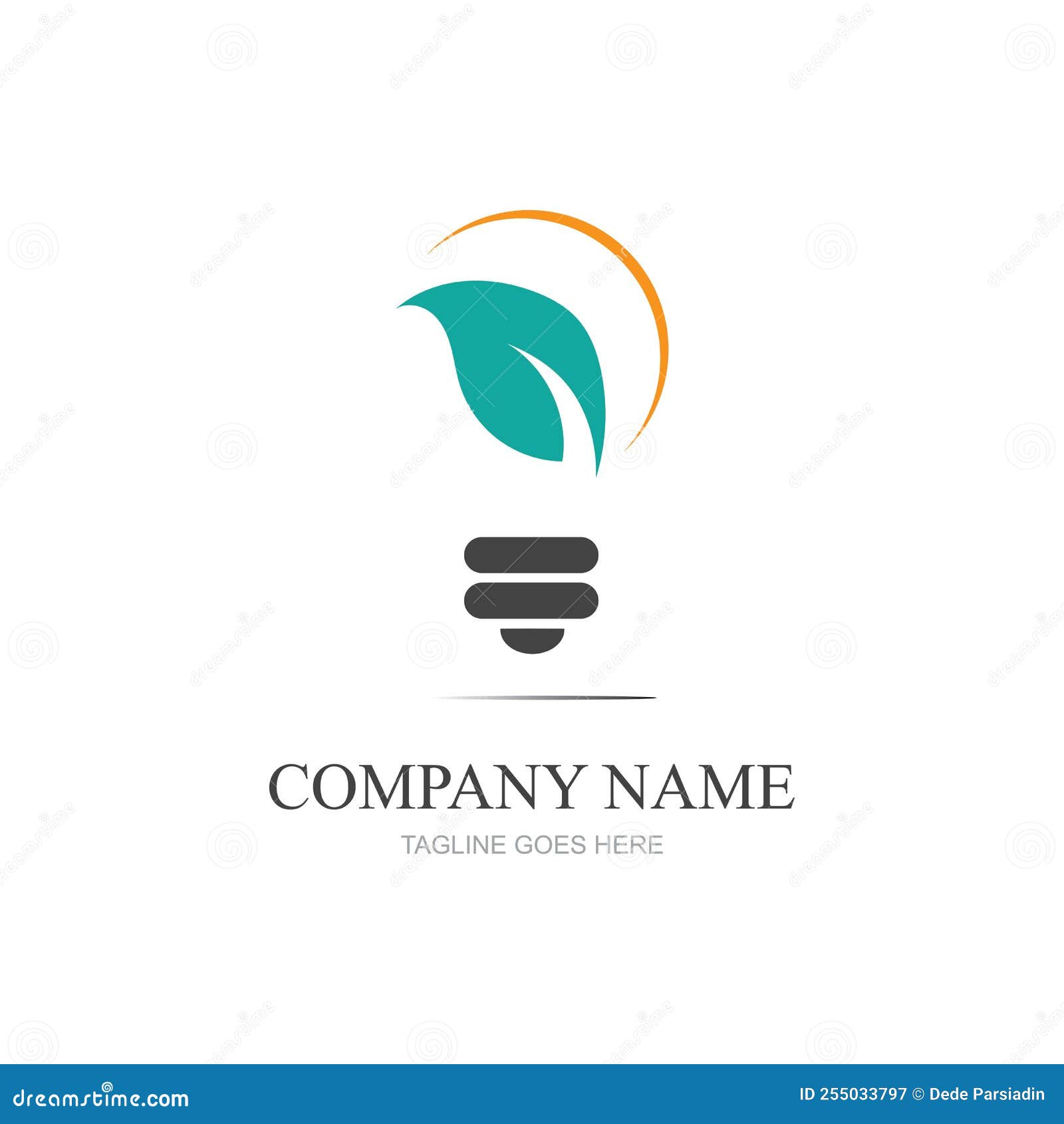 Green Leaf and Light Logo Illustration Design Stock Vector ...