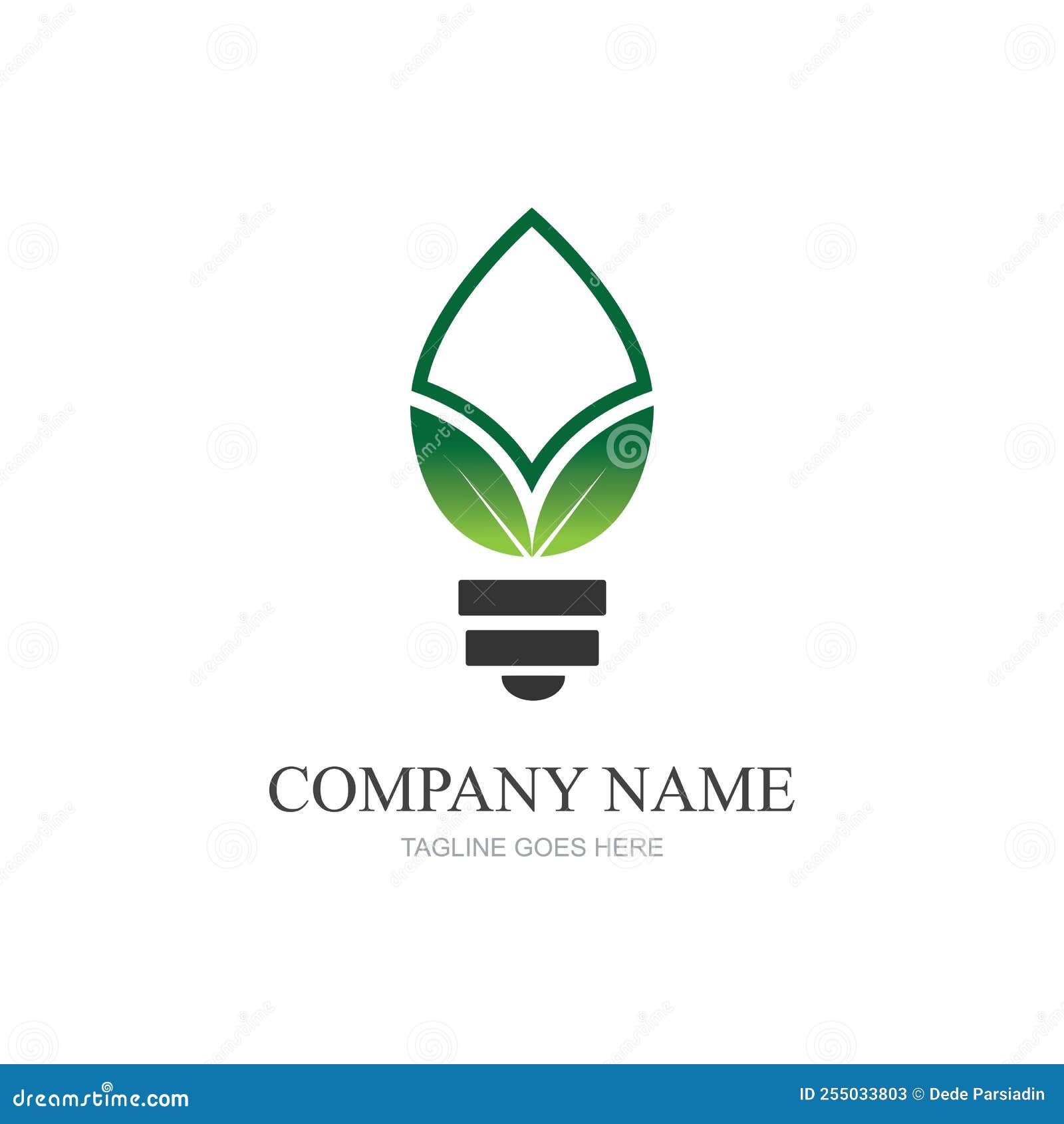 Green Leaf and Light Logo Illustration Design Stock Vector ...