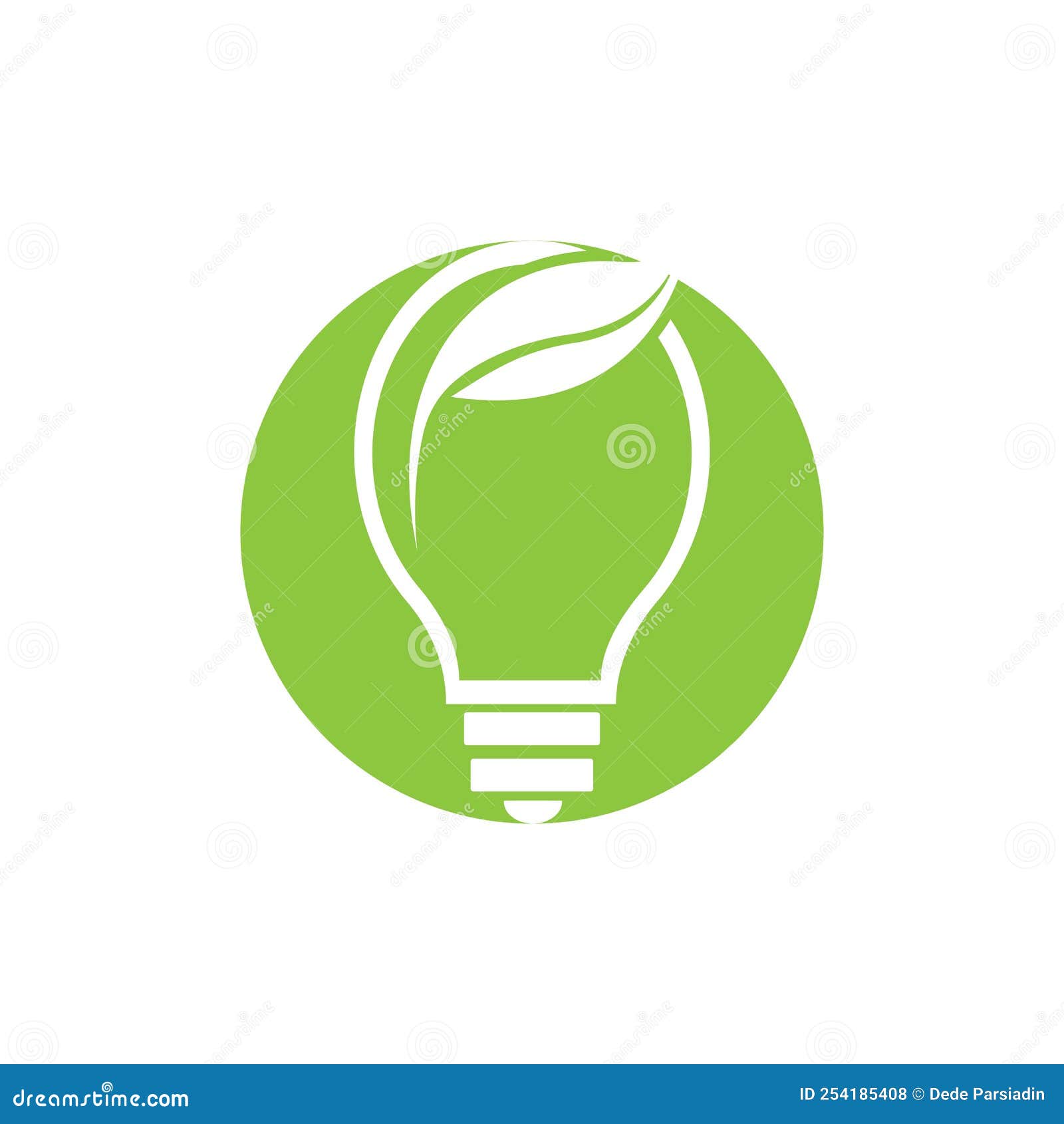 Green Leaf and Light Logo Illustration Design Stock Vector ...