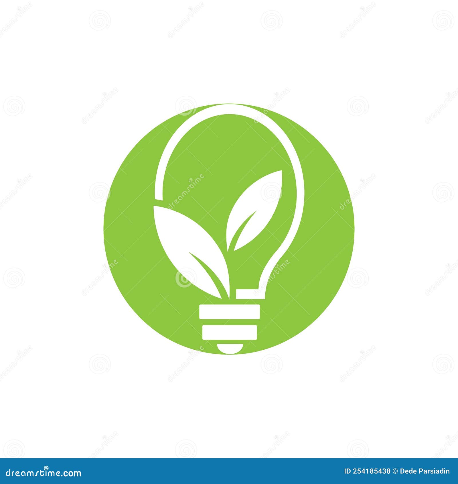 Green Leaf and Light Logo Illustration Design Stock Vector ...