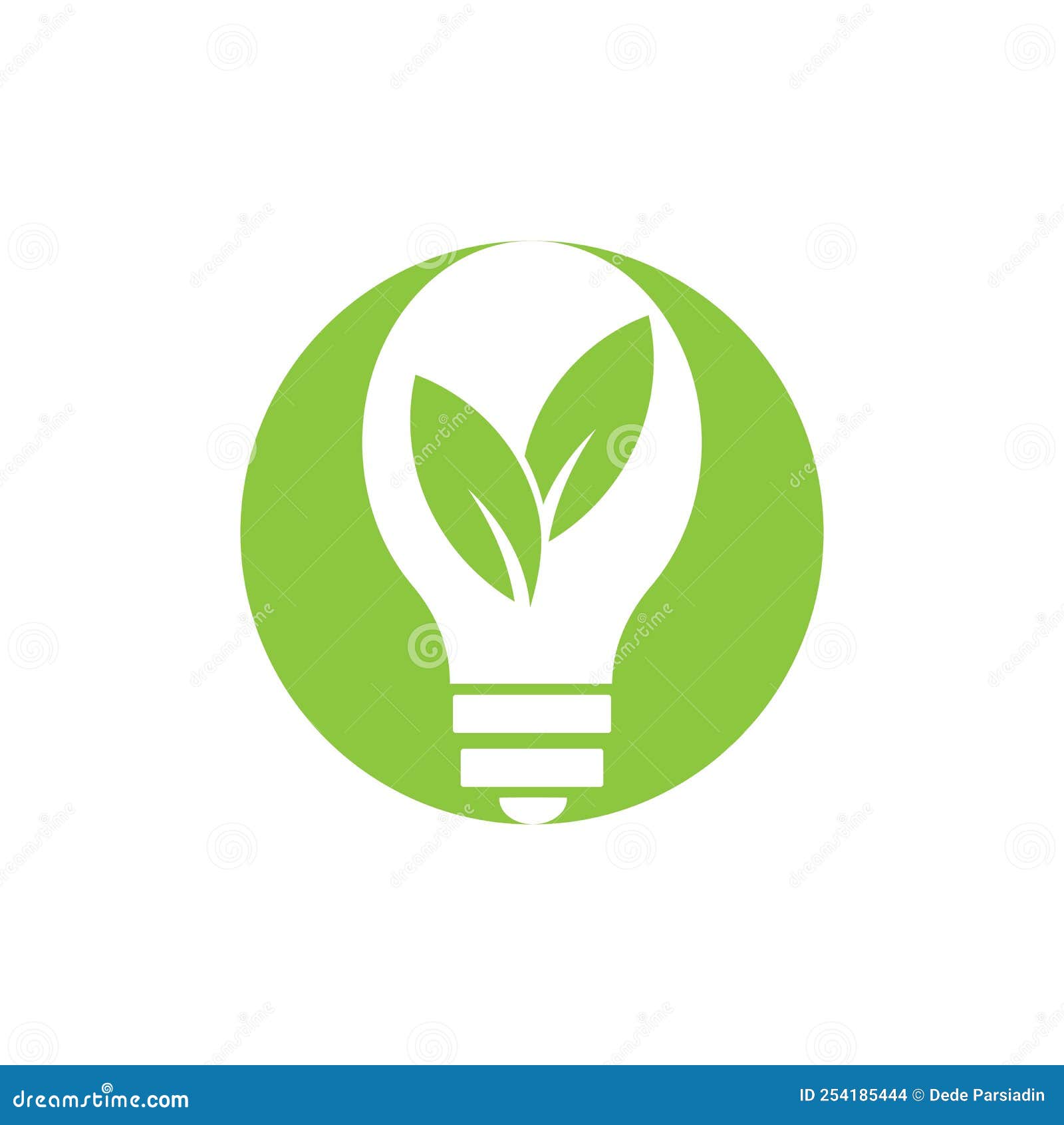 Green Leaf and Light Logo Illustration Design Stock Vector ...