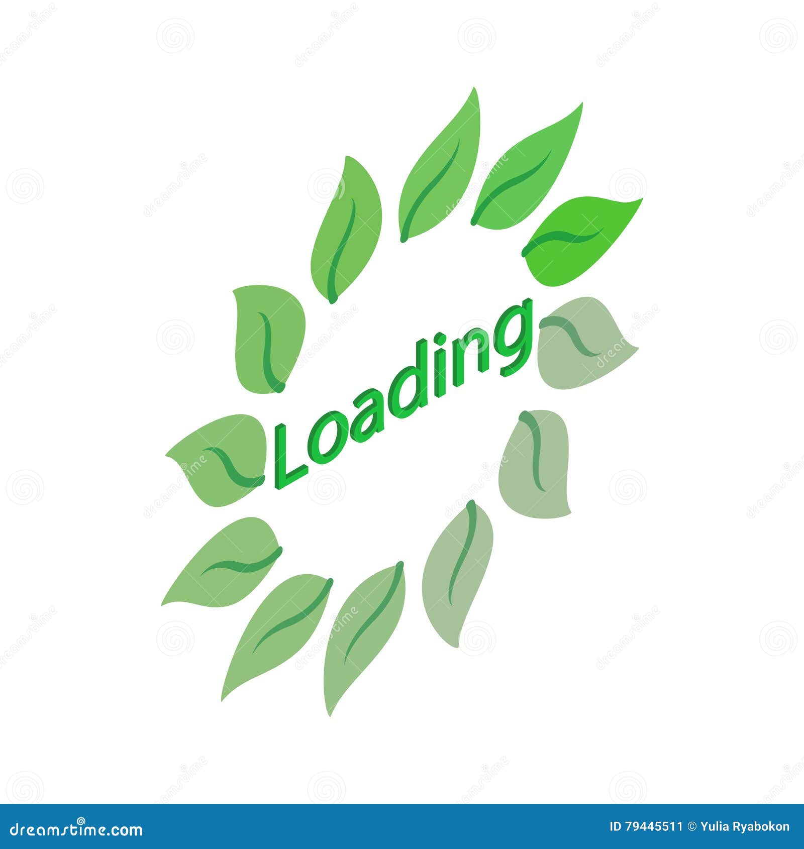 Green Leaf Loading Circle Sign Icon Stock Vector - Illustration of ...