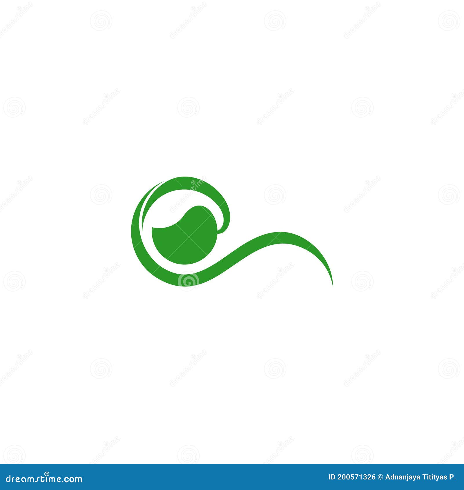 Green Leaf Loop Geometric Spiral Shape Logo Vector Stock Vector ...