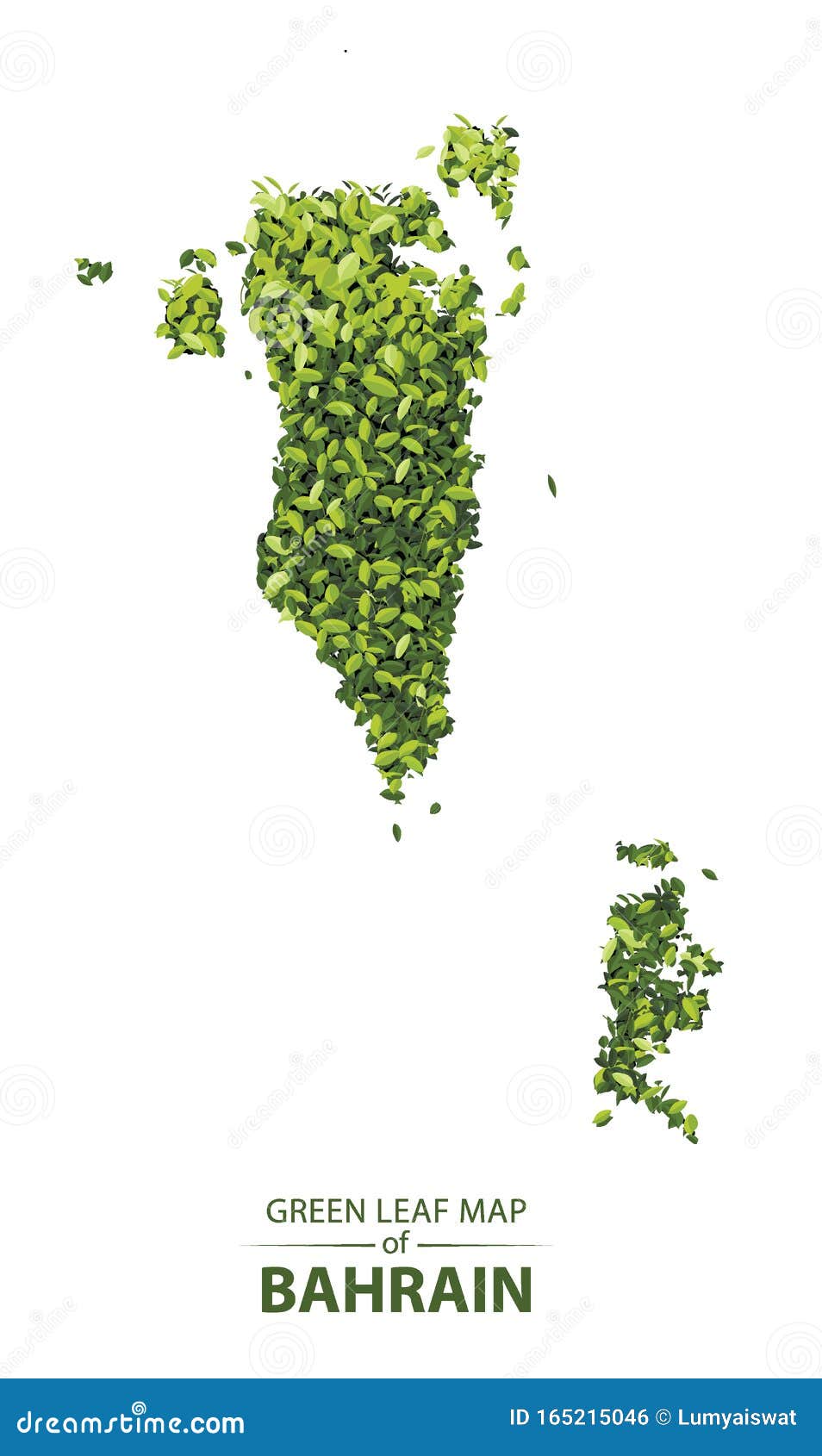 Green leaf map of bahrain stock vector. Illustration of conceptual ...