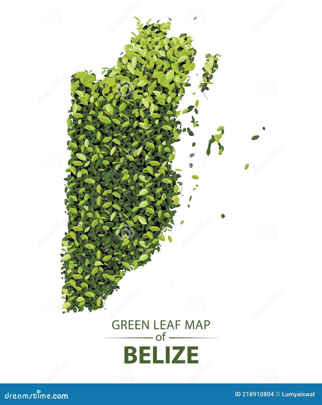 Green Leaf Map of Belize Vector Illustration of a Forest is Concept ...