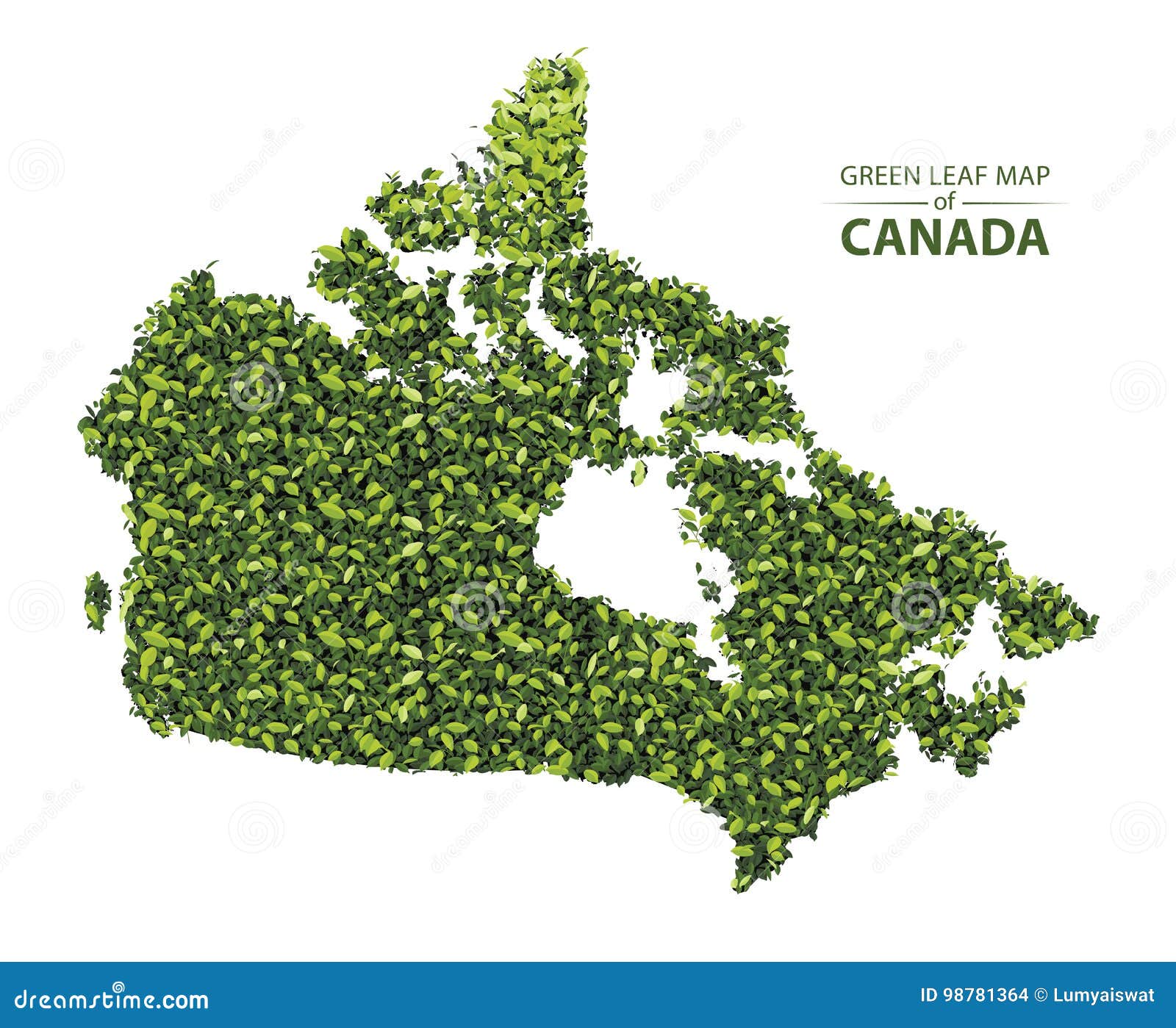 Green leaf map of canada stock vector. Illustration of environmental ...