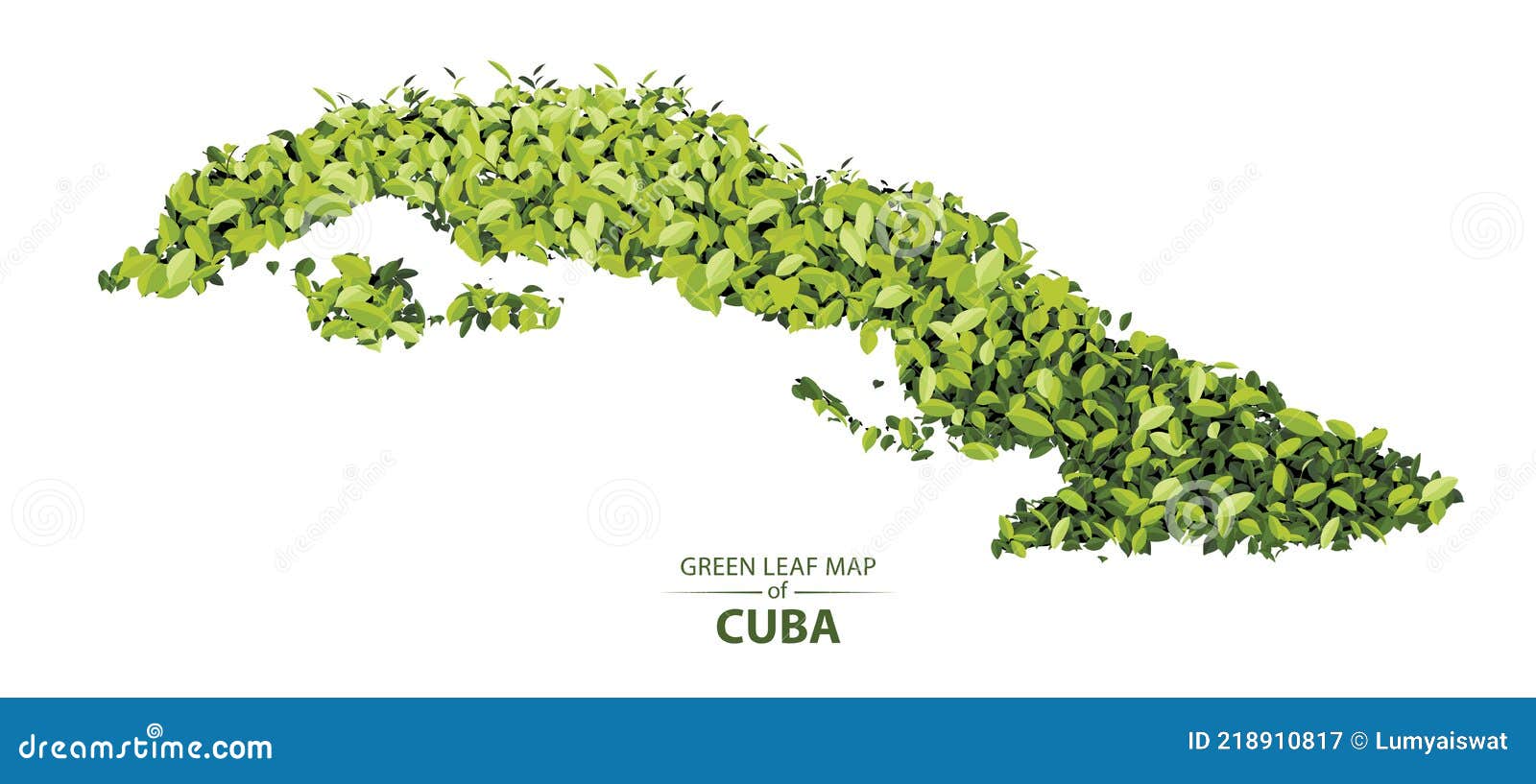 Green Leaf Map of Cuba Vector Illustration of a Forest is Concept Stock ...