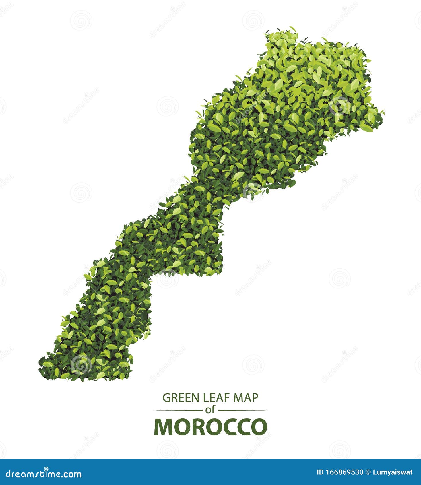 Green Leaf Map of Morocco Vector Illustration of a Forest is Concept ...