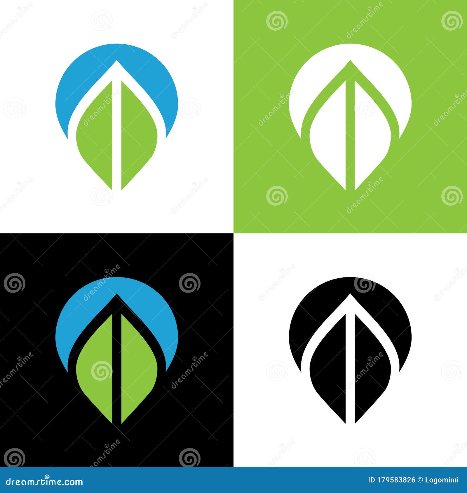 Green Leaf and Map Pointer Logo Icon Design Template Elements - Vector ...