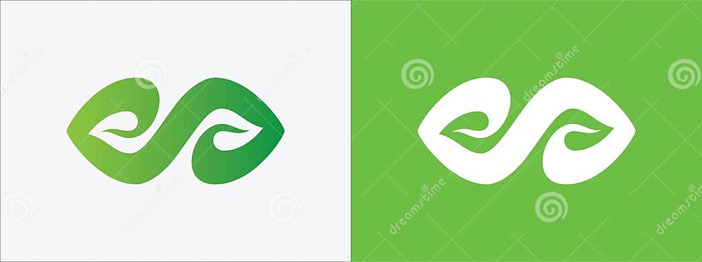 Green Leaf in Negative Space Inside Infinite Infinity Symbol for ...