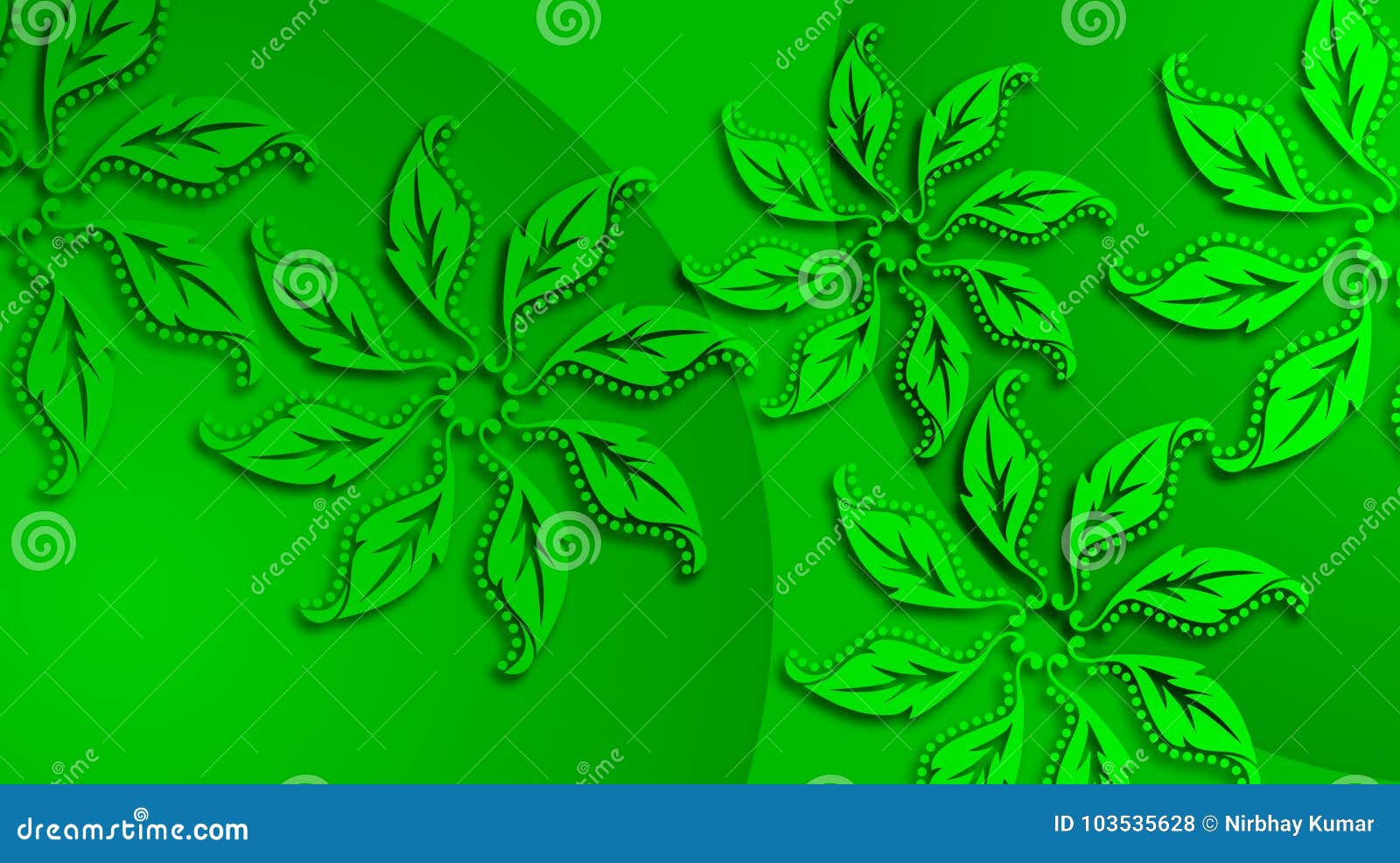 Green Leaf Pattern Background with Lighting Effect Stock Vector ...