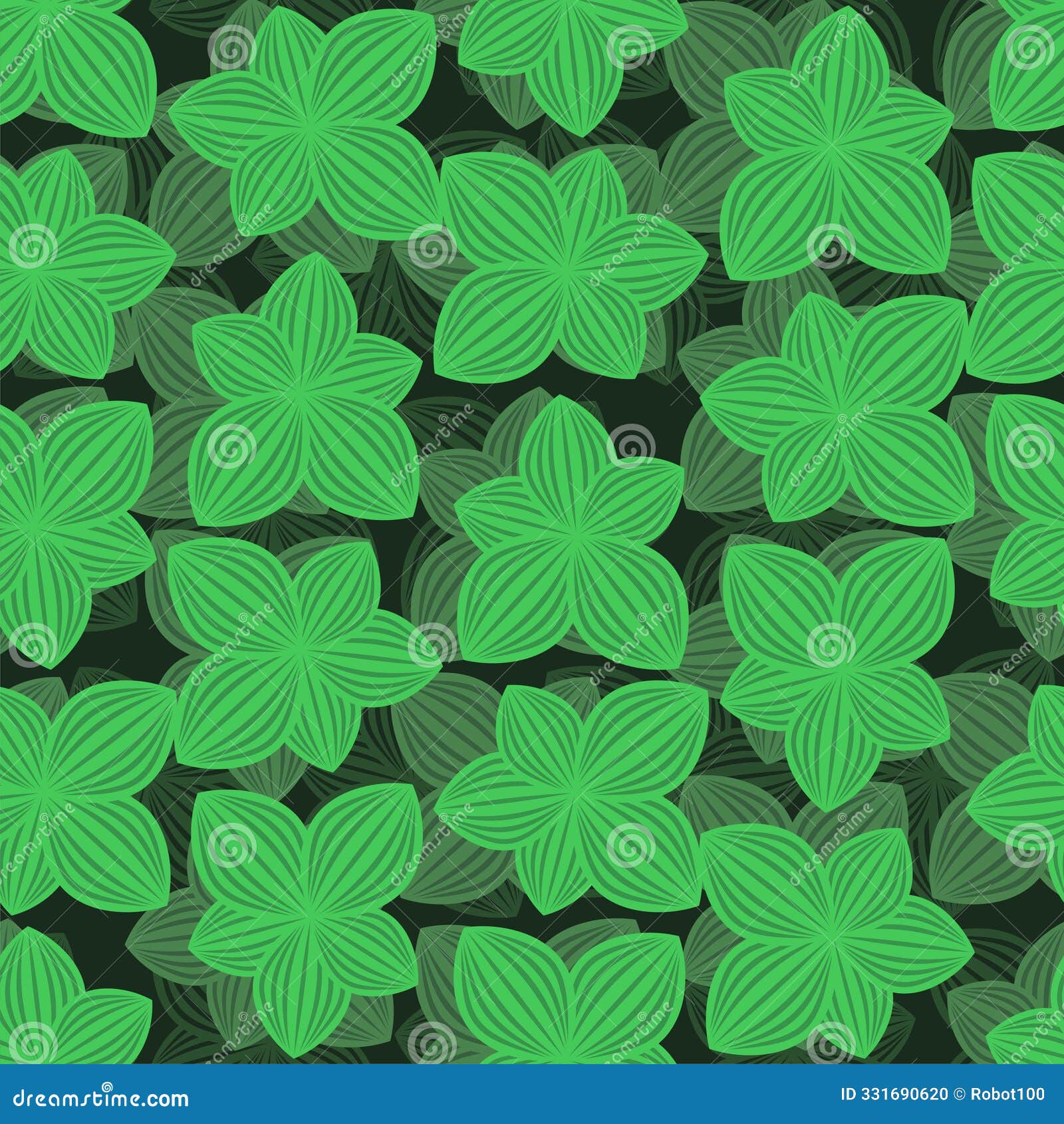 Green Leaf Pattern Seamless. Plantain Background Stock Vector ...