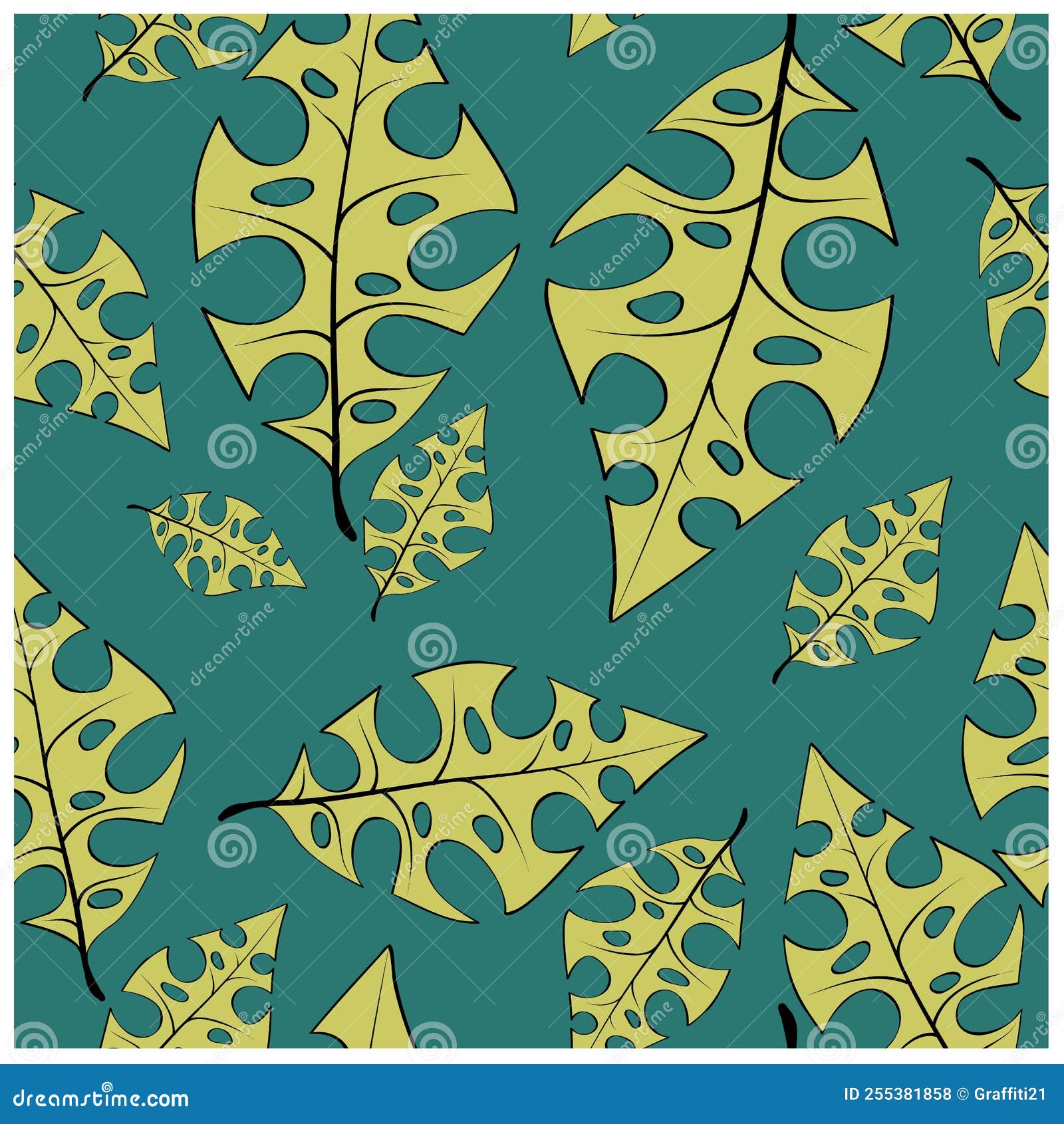 Green Leaf Pattern Texture Abstract Background. Green Tropical Leaves ...