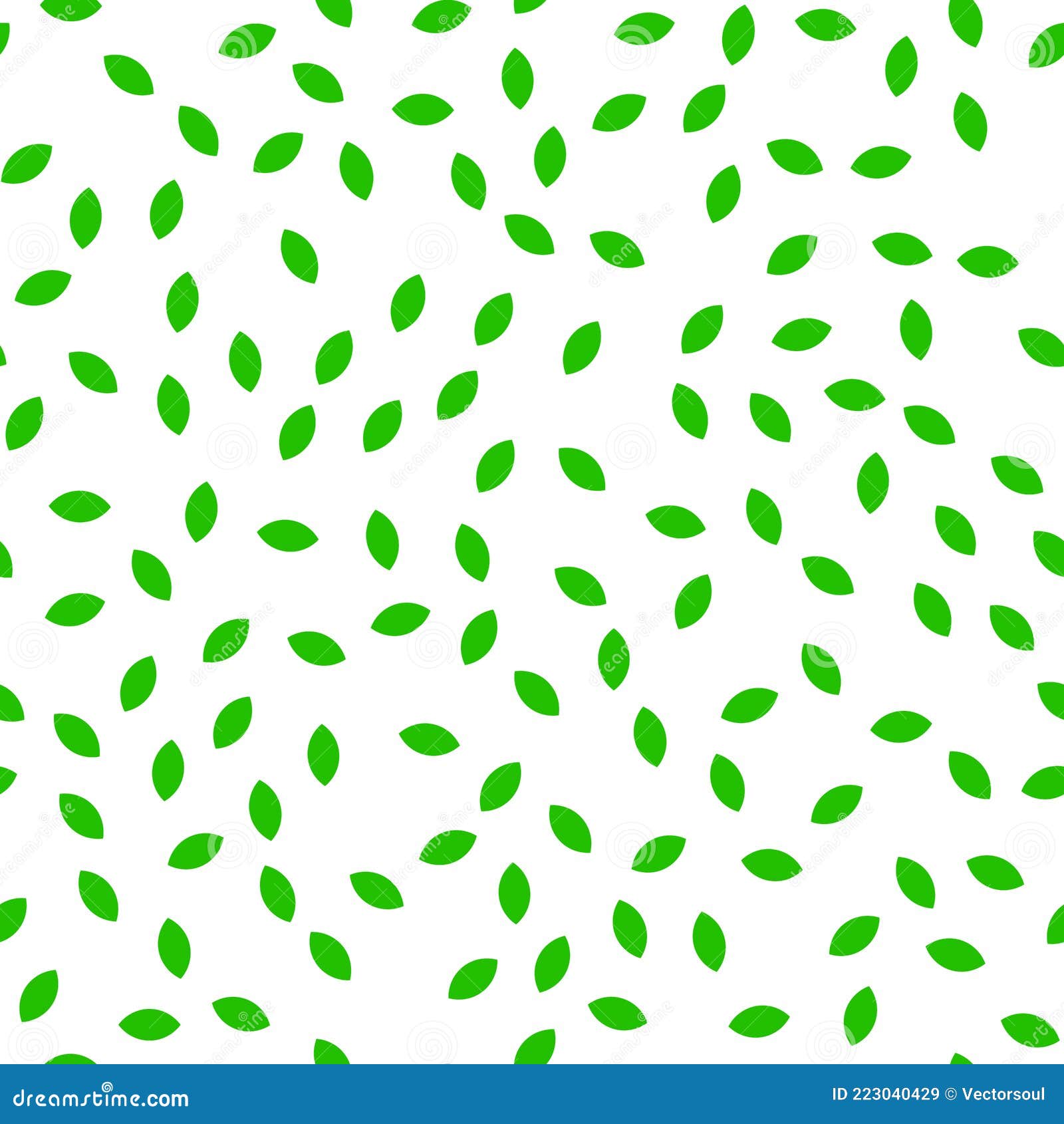 Green Leaf, Petal Shape, Greenery Foliage Symbol Seamless Repeatable ...