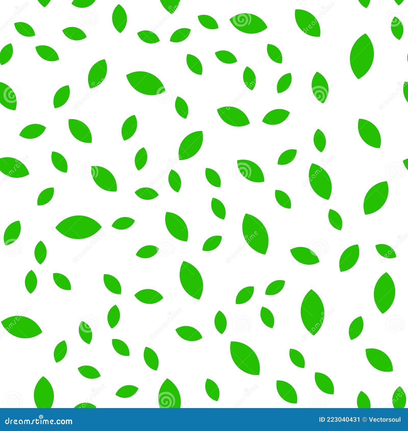 Green Leaf, Petal Shape, Greenery Foliage Symbol Seamless Repeatable ...