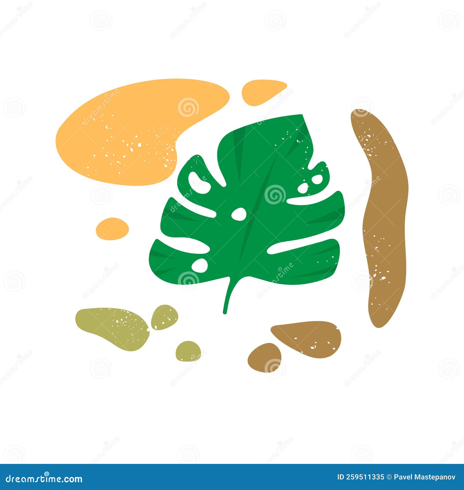 Green Leaf Print Design in Abstraction. Stock Vector - Illustration of ...