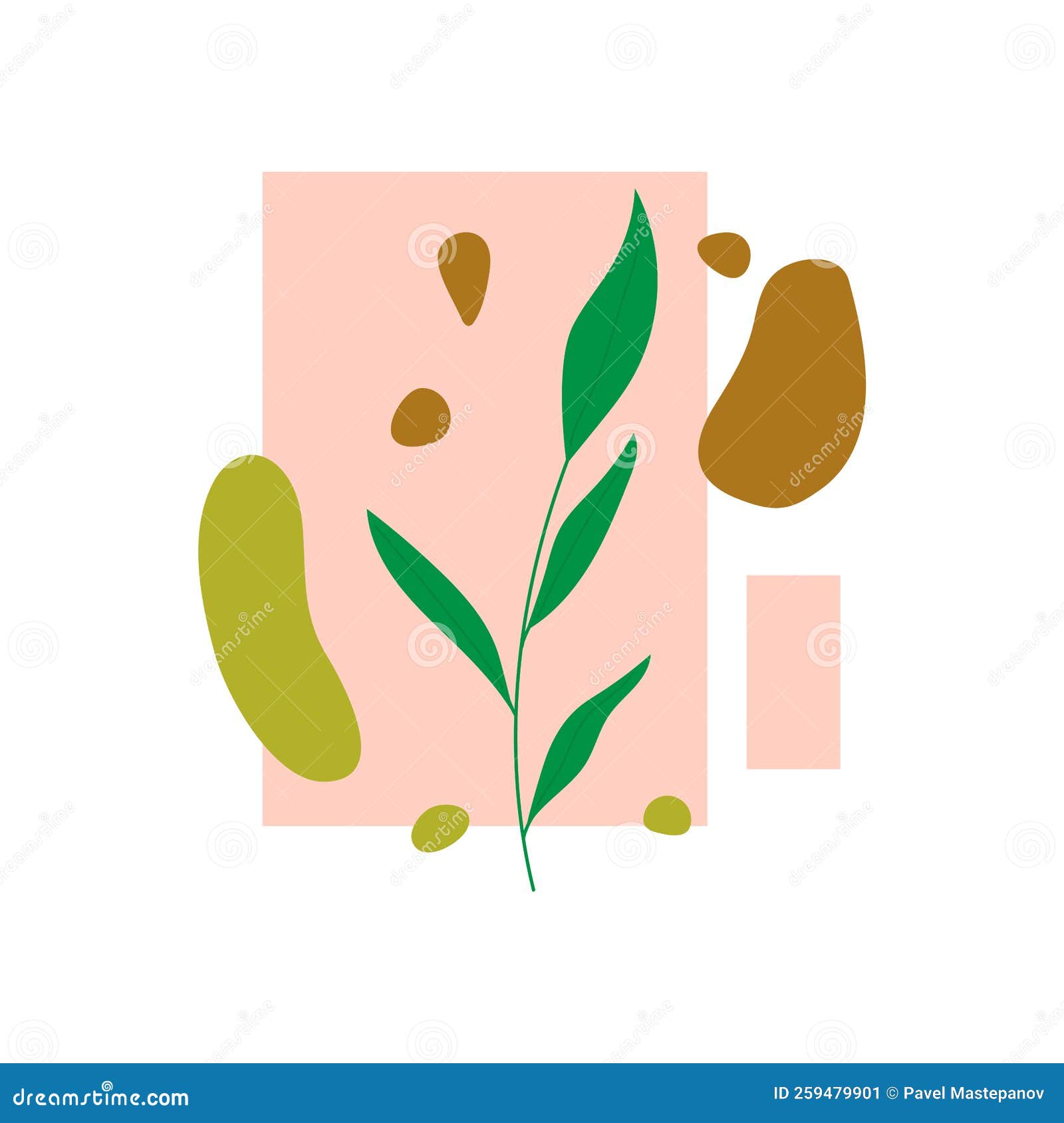 Green Leaf Print Design in Abstraction. Stock Vector - Illustration of ...