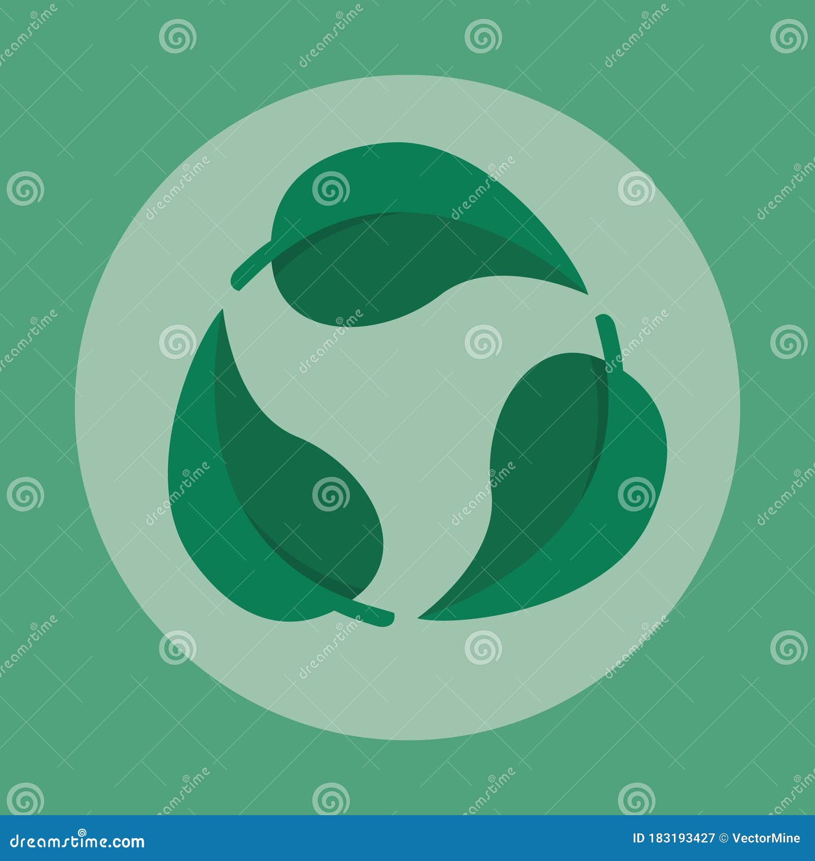 Green Leaf Recycle Symbol Vector Illustration Stock Vector ...