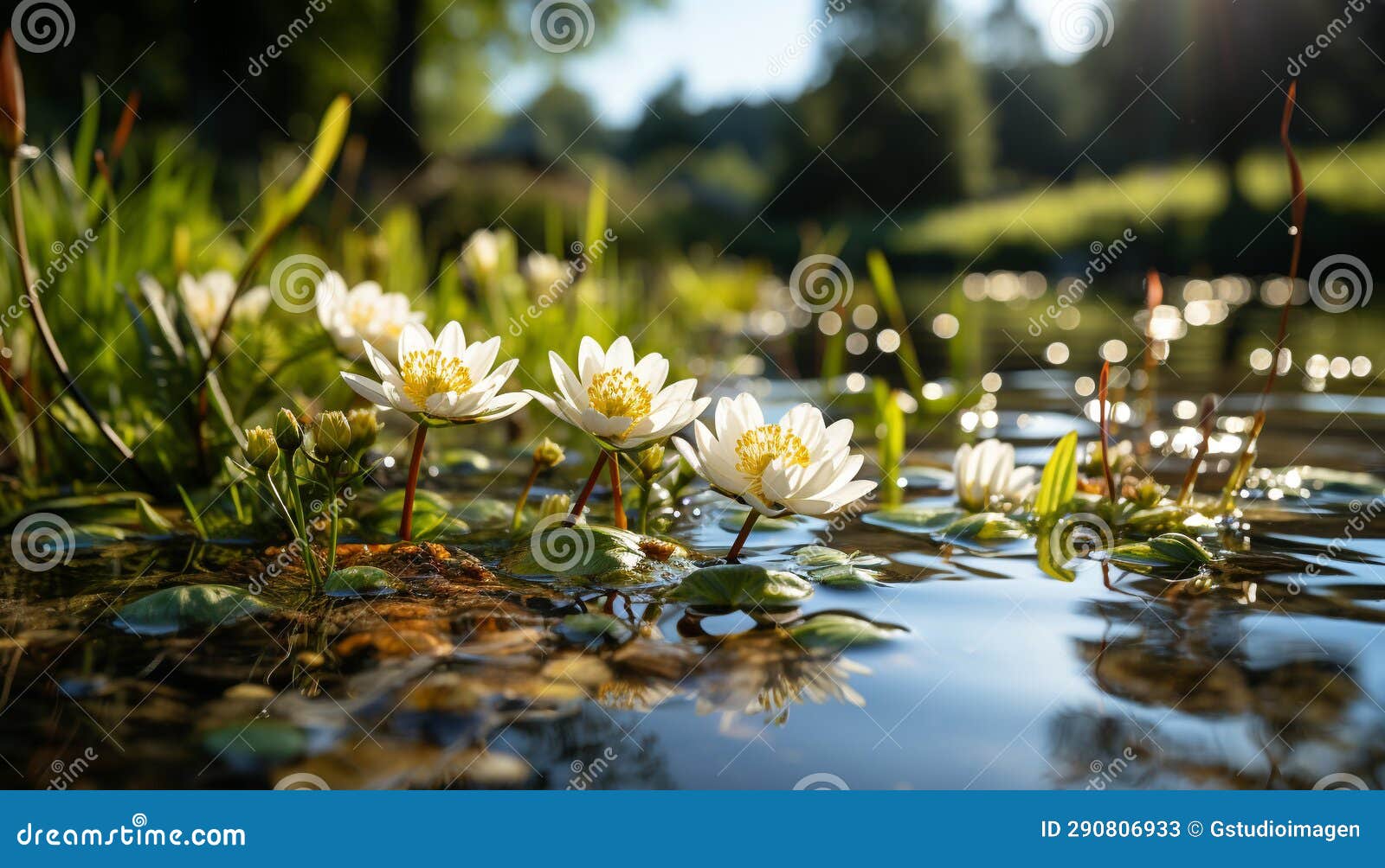 The Green Leaf Reflects the Beauty of Nature Wildflowers Generated by ...