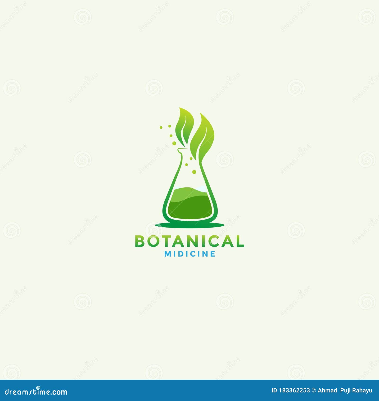 Green Leaf and Retort Logo Design Template Stock Vector - Illustration ...