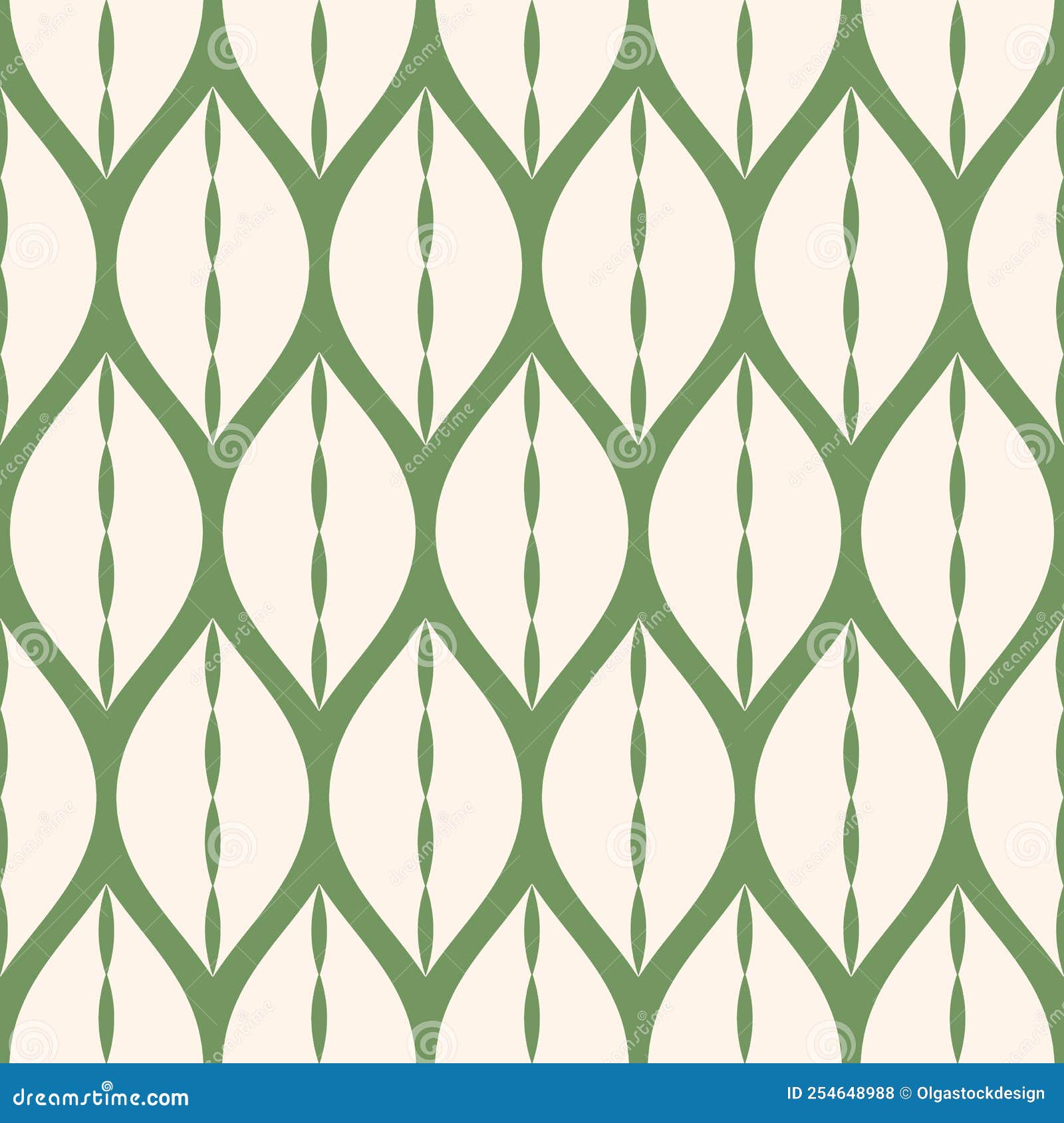 Green Leaf Seamless Pattern. Vector Abstract Geometric Background with ...