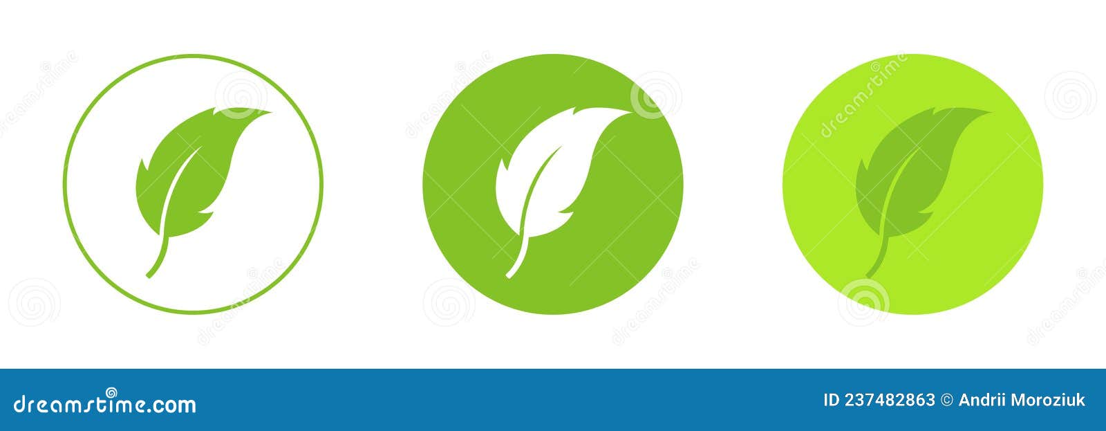 Green Leaf. Set of Icons. the Original Emblem of Ecology Stock ...