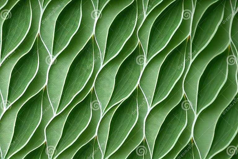 Green Leaf Shapes Repeating Pattern Background Digital Illustration ...