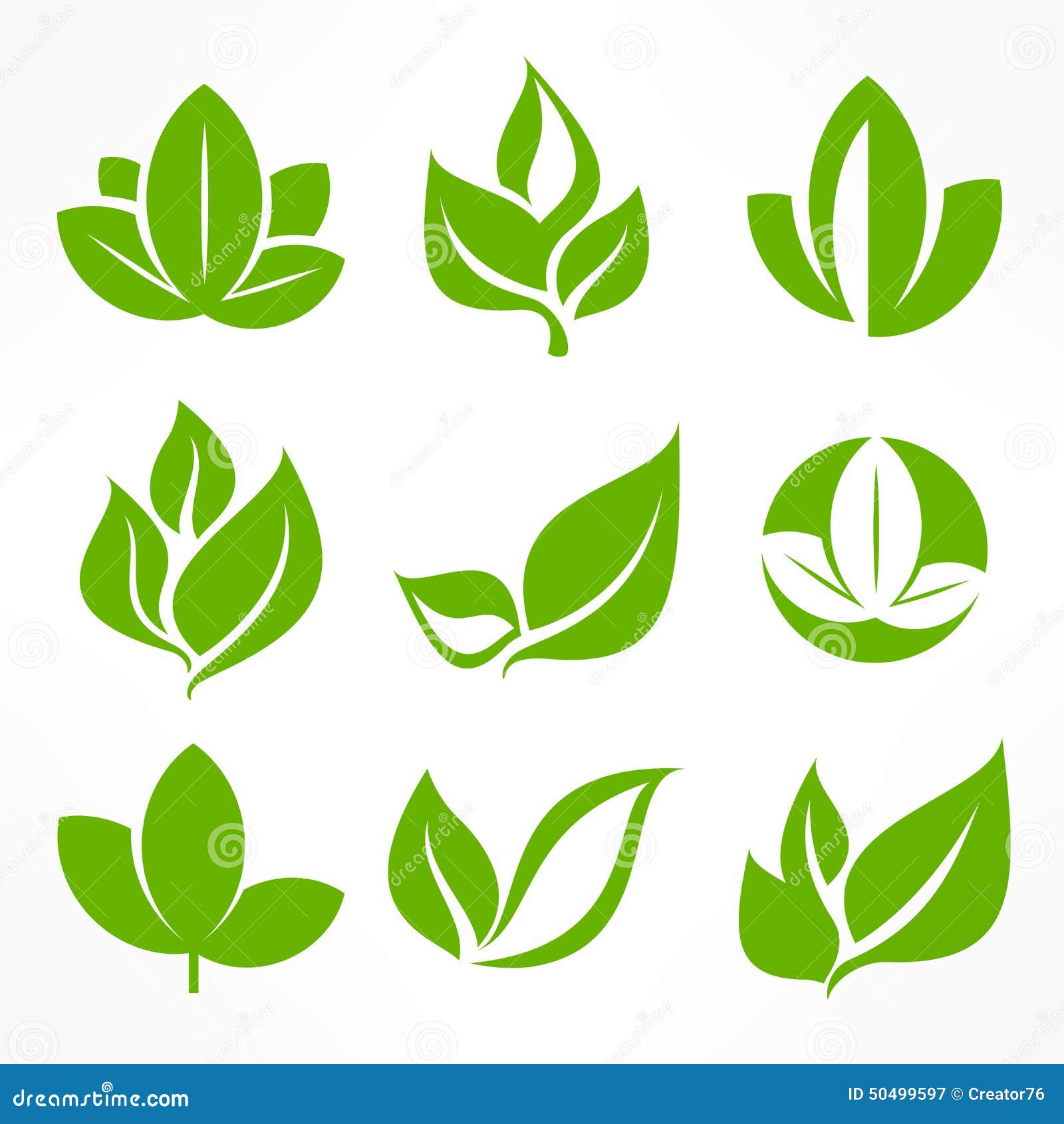 Green leaf signs stock vector. Illustration of environment - 50499597